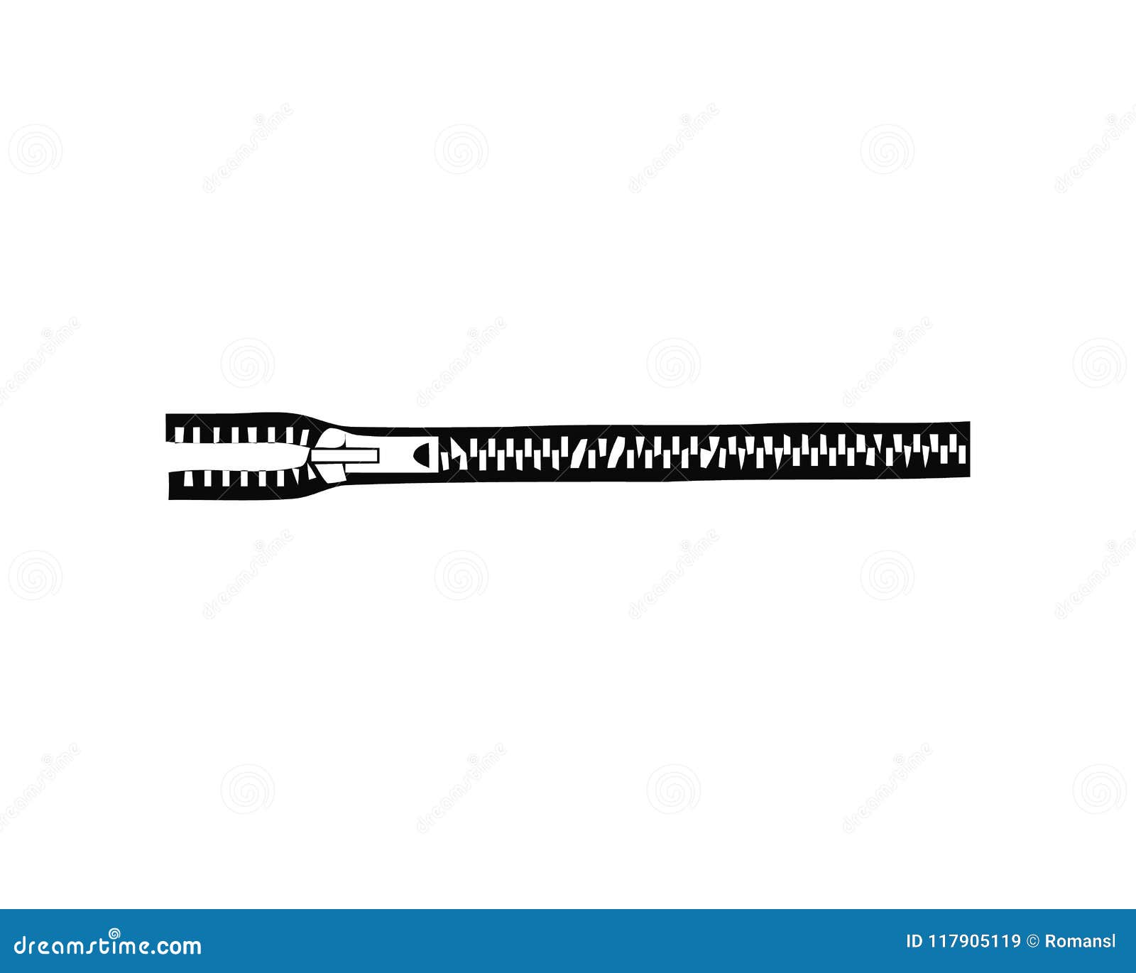 Zipper. Isolated on White Background. Accessories and Clothes Elements ...
