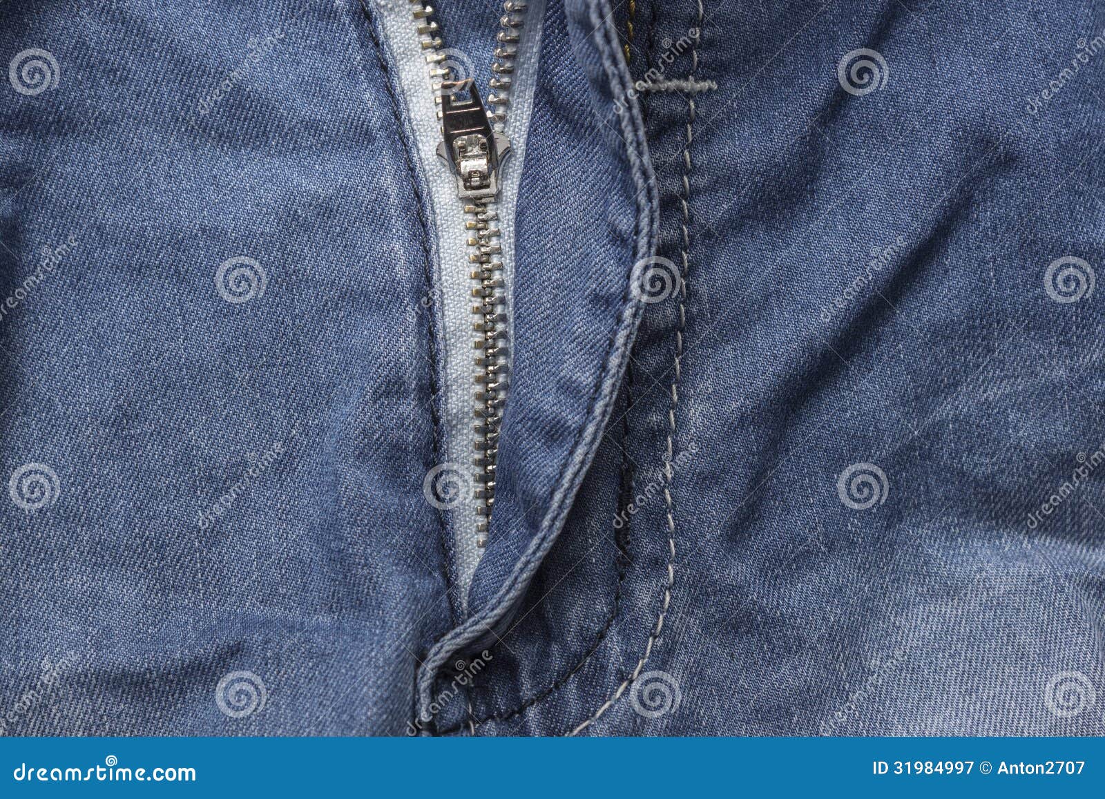 Zipper on jeans stock image. Image of apparel, denim - 31984997