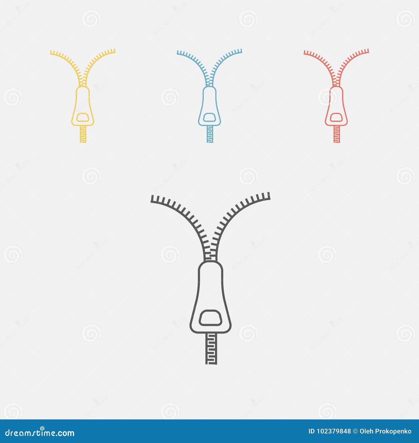 Zipper line icon stock vector. Illustration of parting - 102379848