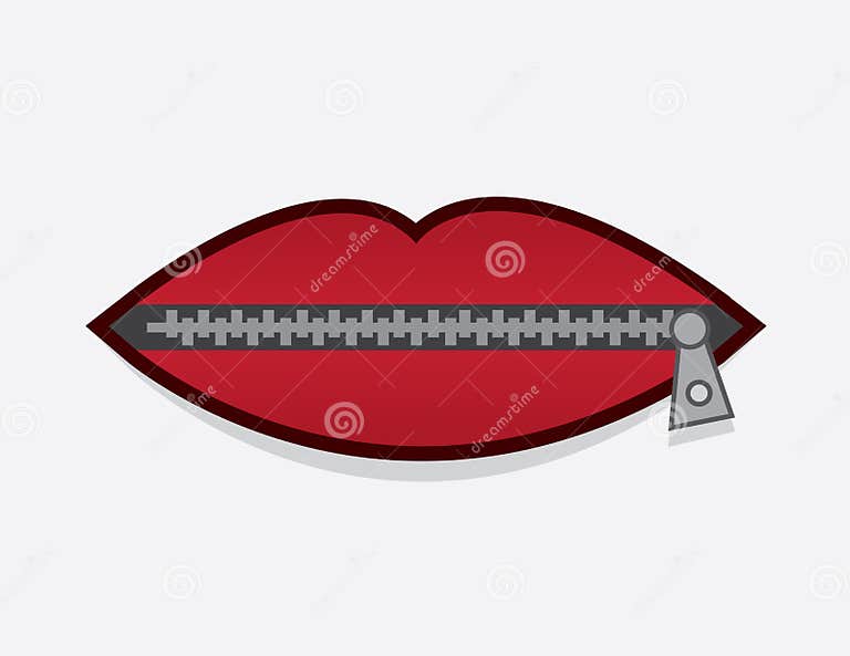 Zipper Lips stock vector. Illustration of closed, connection - 31991778