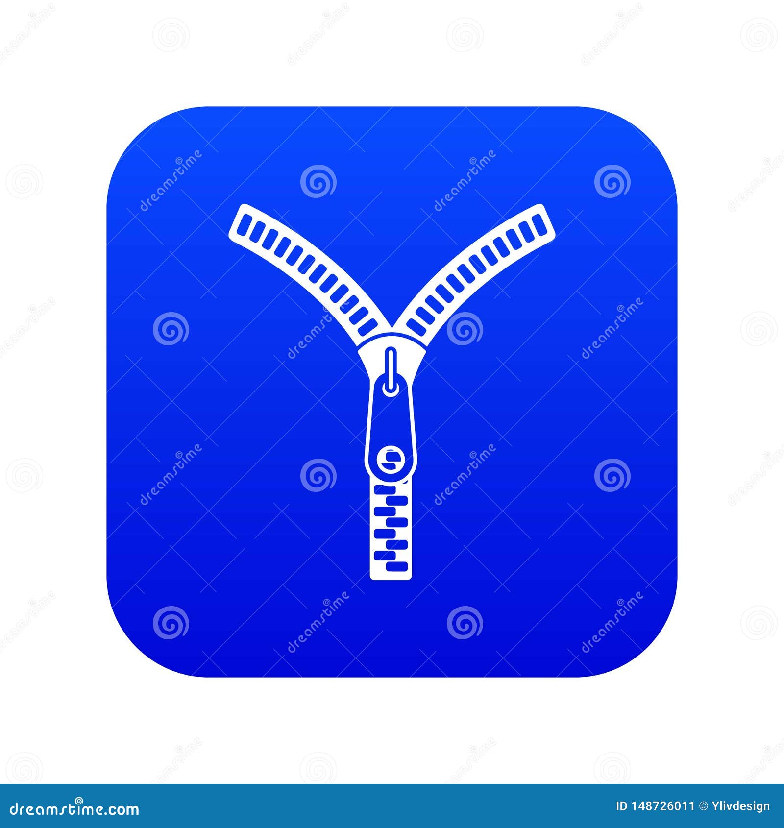 Zipper with Lock Icon Digital Blue Stock Vector - Illustration of ...