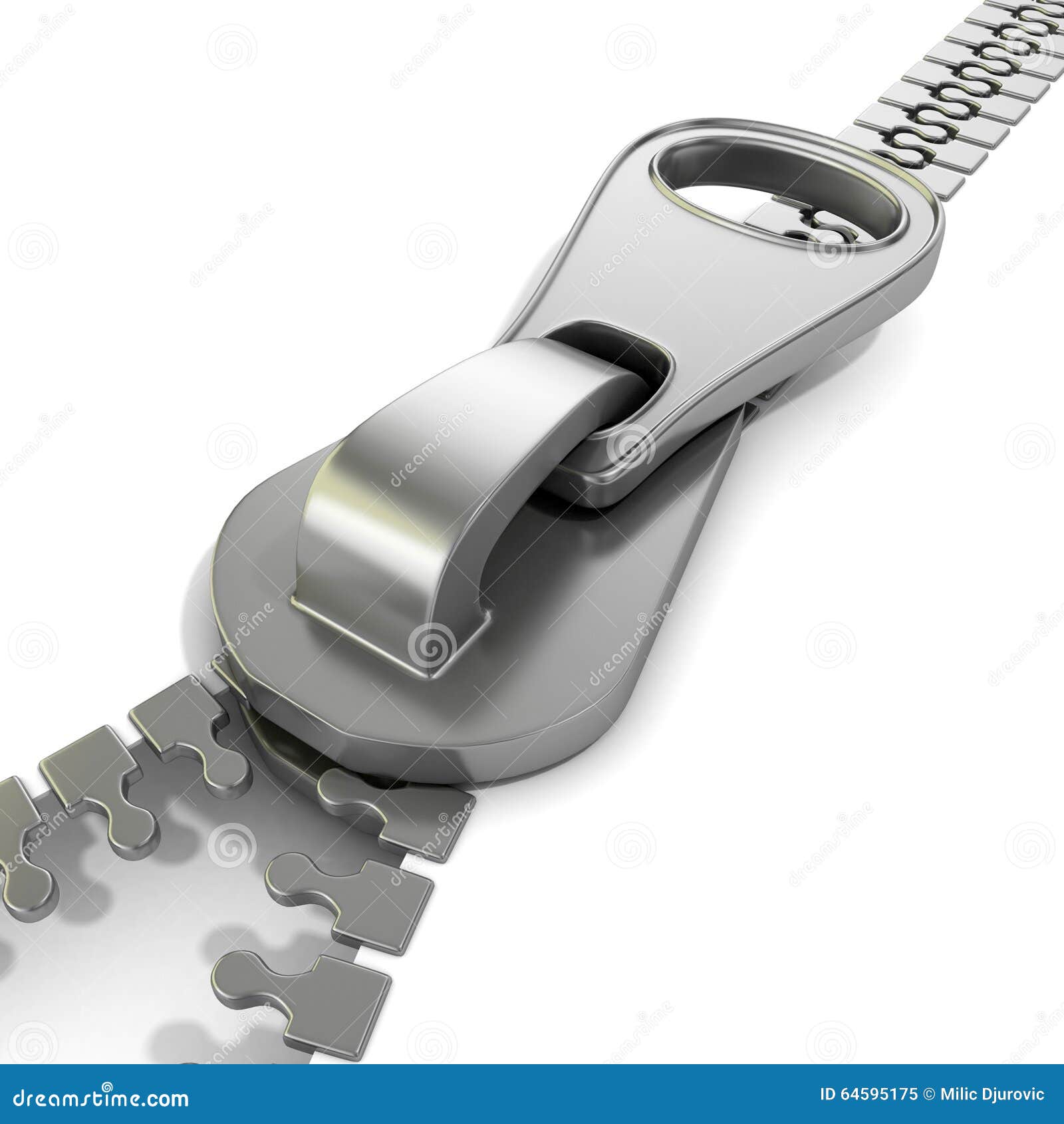 Zipper Macro View. 3D Render Stock Illustration - Illustration of ...