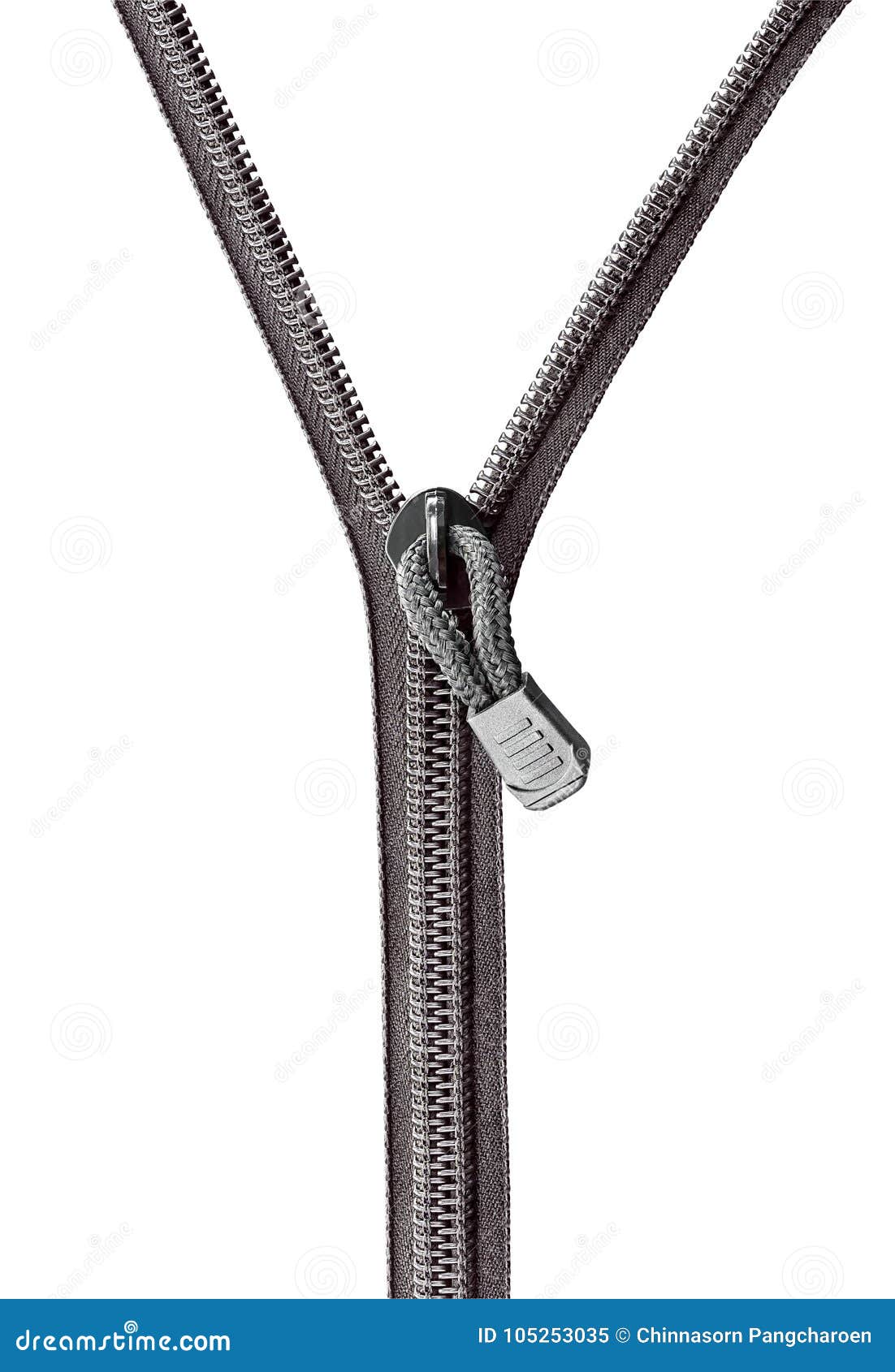 Zipper isolated on white stock image. Image of apparel - 105253035