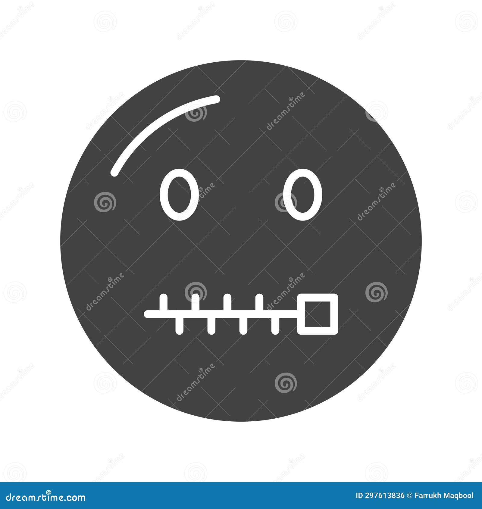 Zipper-Mouth Emoji Icon From Emoji Collection. Cartoon Vector ...