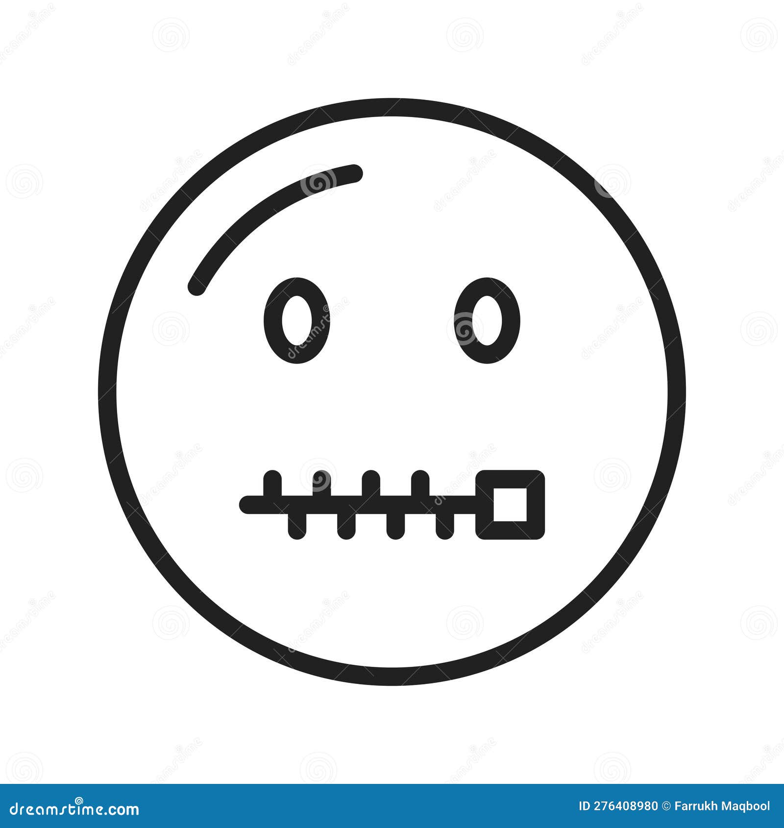 Zipper-mouth Emoji Icon In Trendy Design Style. Zipper-mouth Emoji Icon ...