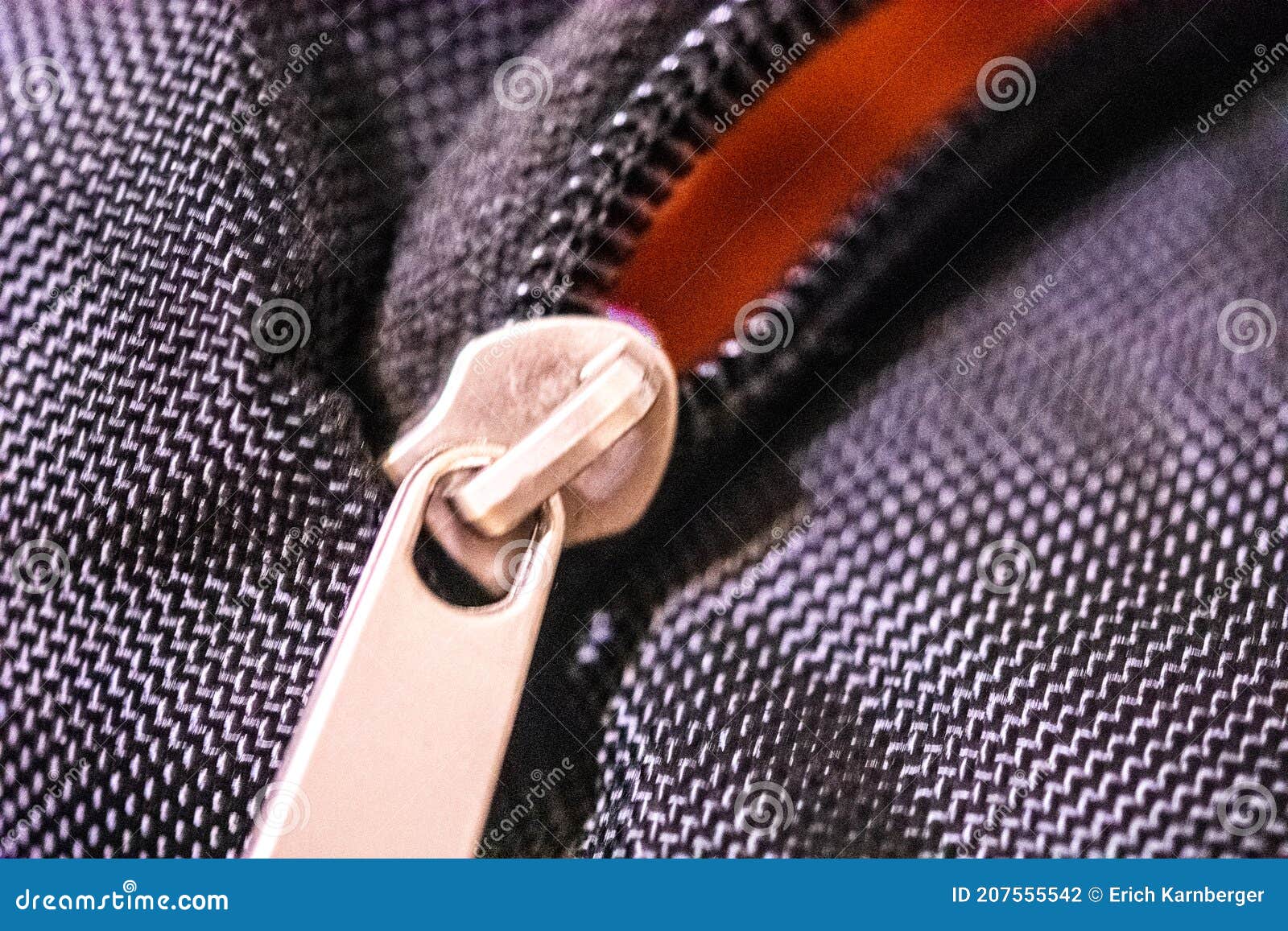 Zipper on an Open Bag Macro Photo Stock Photo - Image of macro, pattern ...