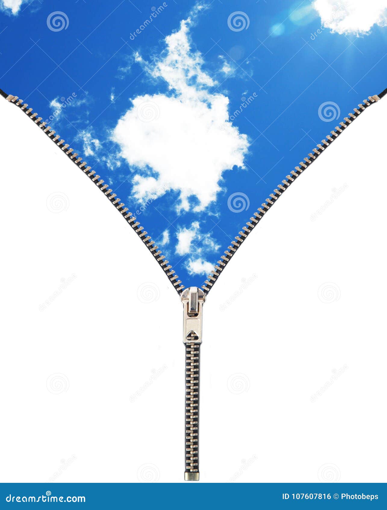 Zipper Opening the Sky stock photo. Image of opening - 107607816