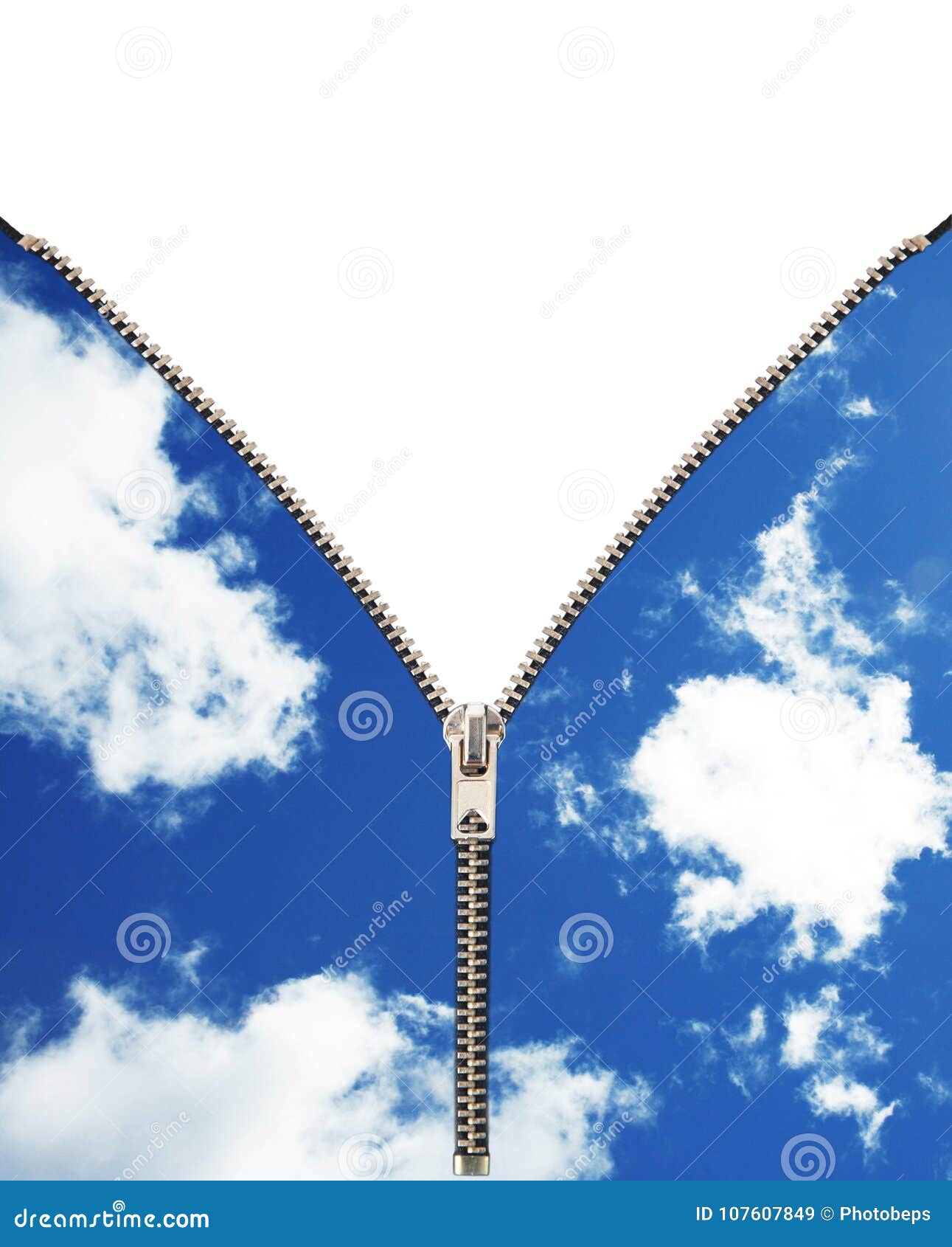 Zipper Opening the Sky stock image. Image of opening - 107607849