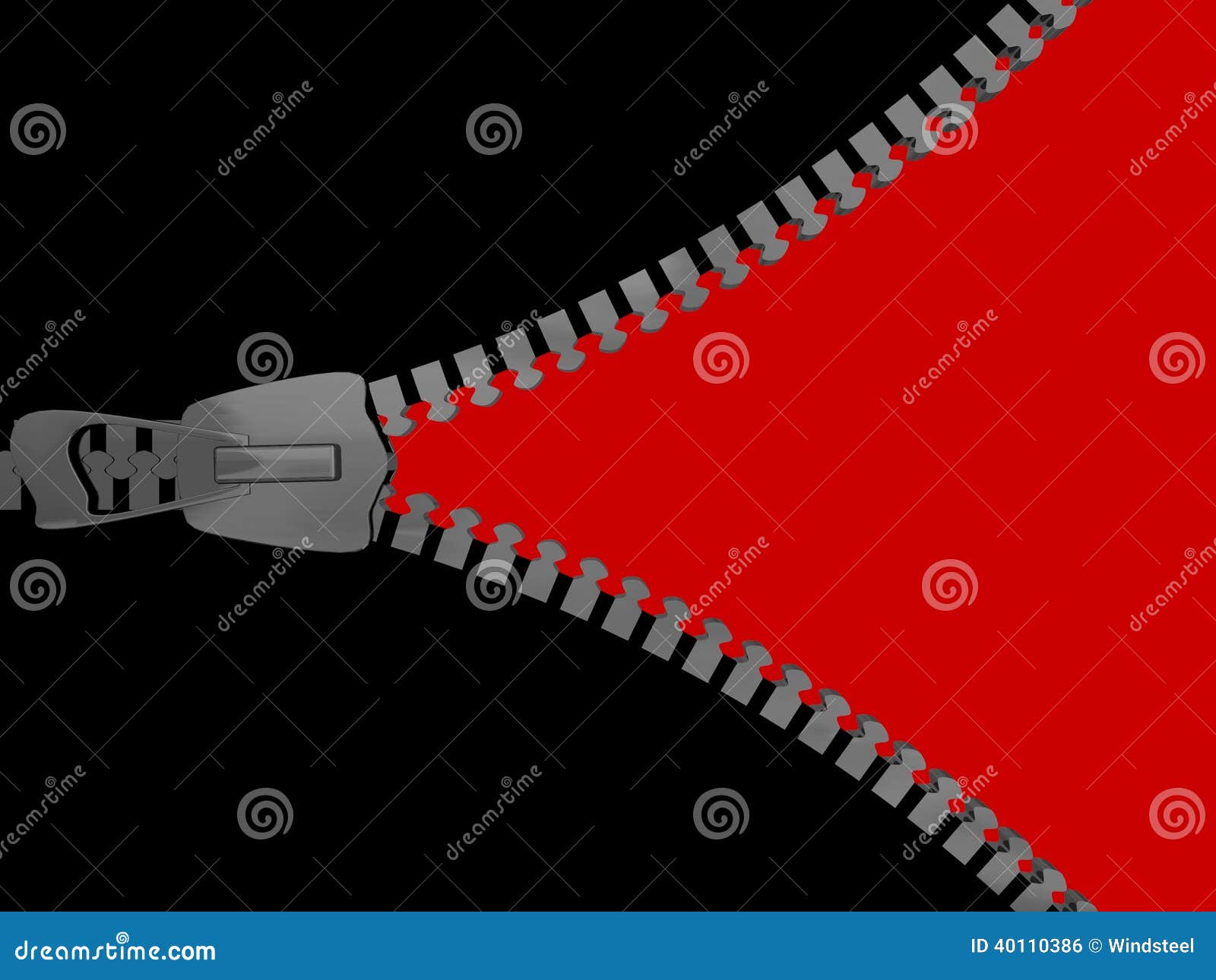 Zipper on red background. stock illustration. Illustration of frame ...