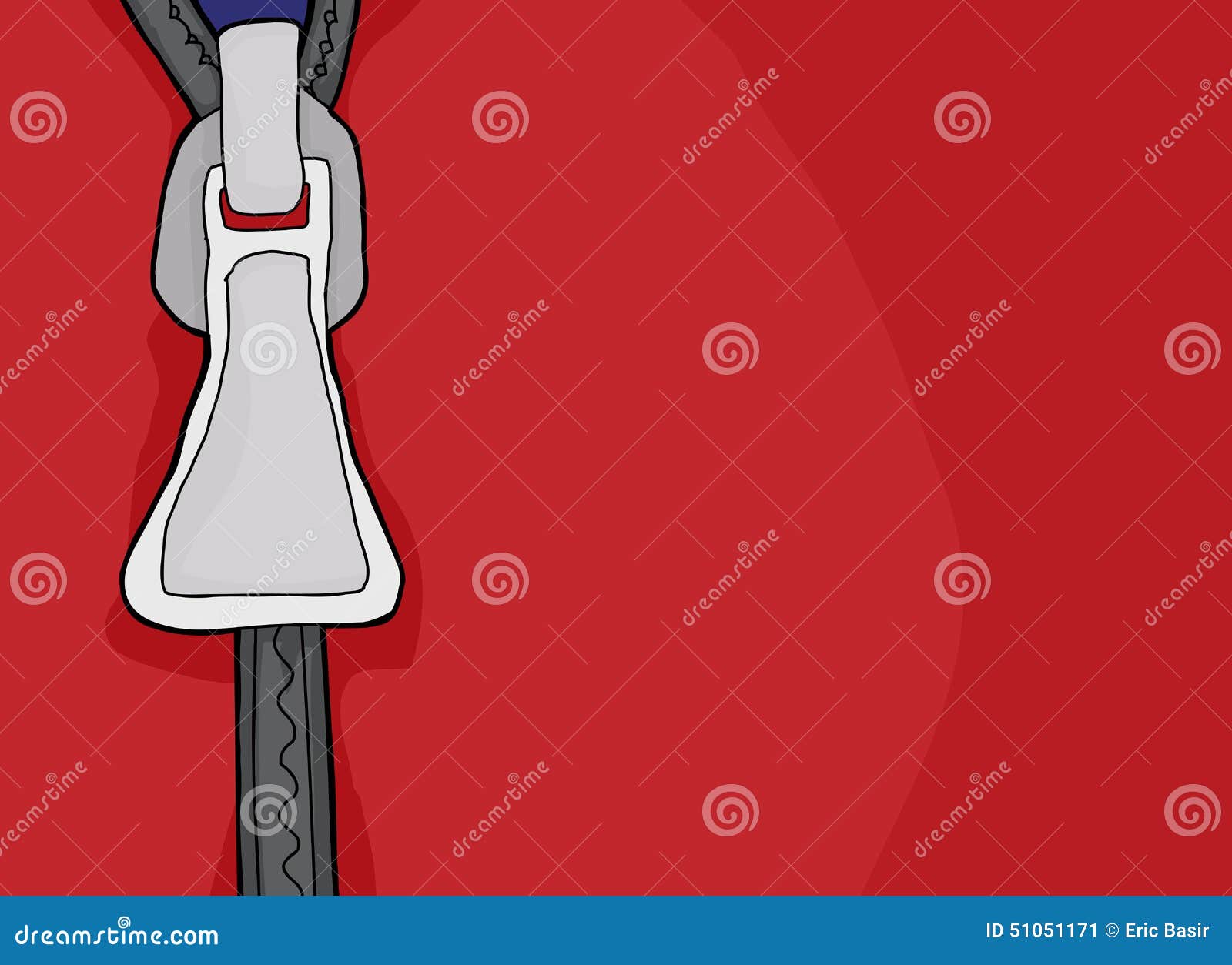 Zipper on Red Clothing stock illustration. Illustration of space - 51051171