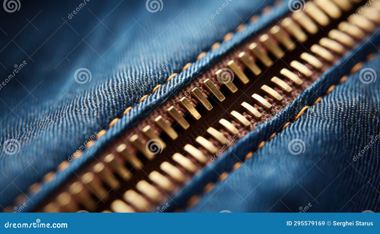 A Zipper Is Seen PaRtially Unzipped On A Grunge Fabric Background ...