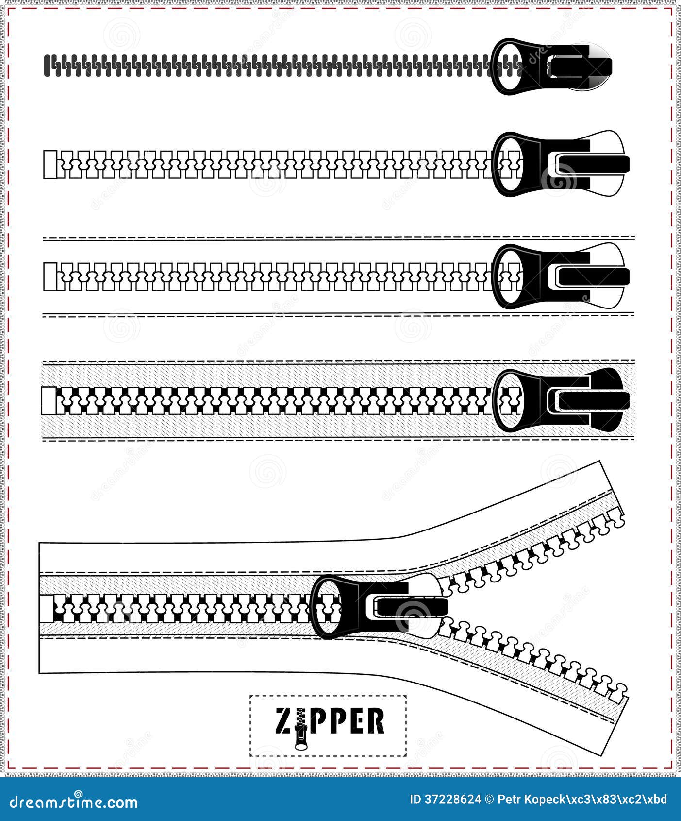 Zipper stock illustration. Illustration of concept, isolated - 37228624