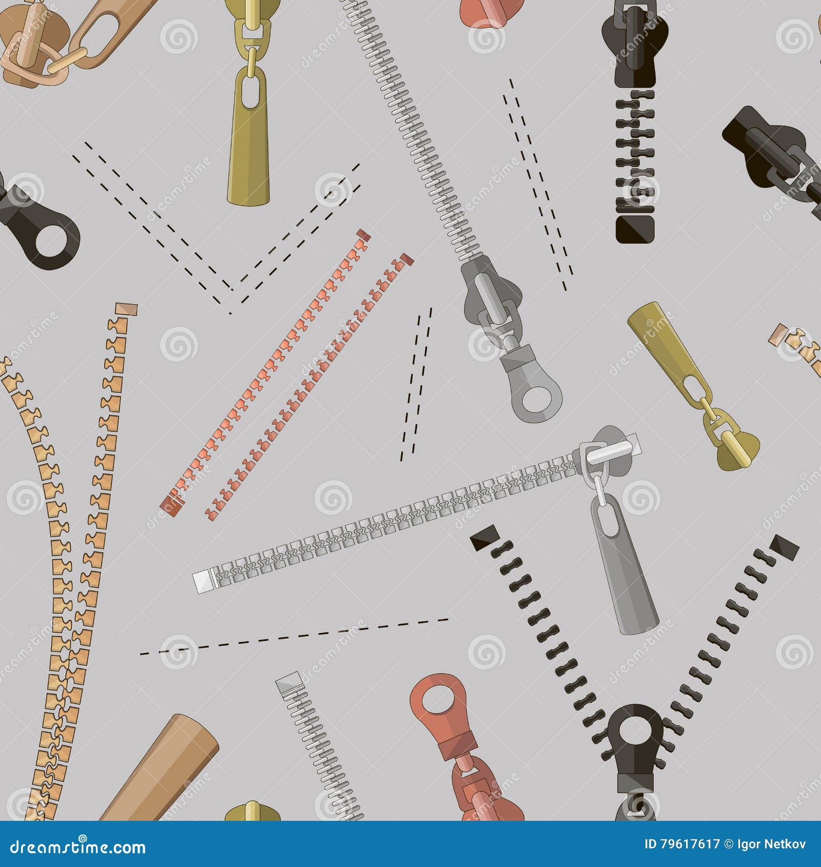 Zipper set pattern stock vector. Illustration of apparel - 79617617