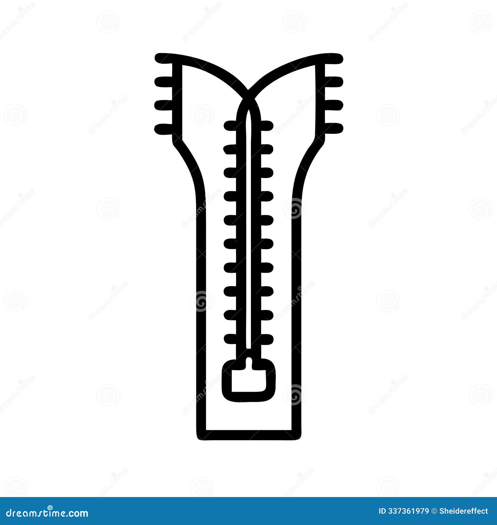 A Zipper Is Shown In A Black And White Drawing Royalty-Free Stock Photo ...