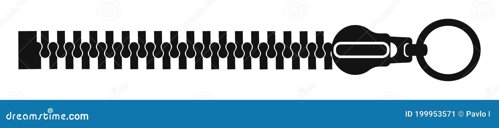 Zipper Sign Silhouette Horisontal â€“ Vector Stock Vector ...