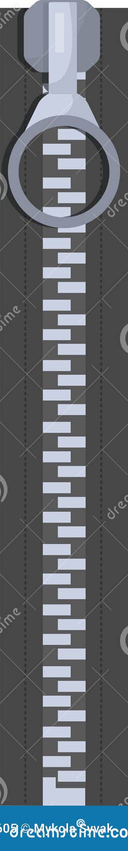 Zipper with Slider stock vector. Illustration of fastener - 287303605