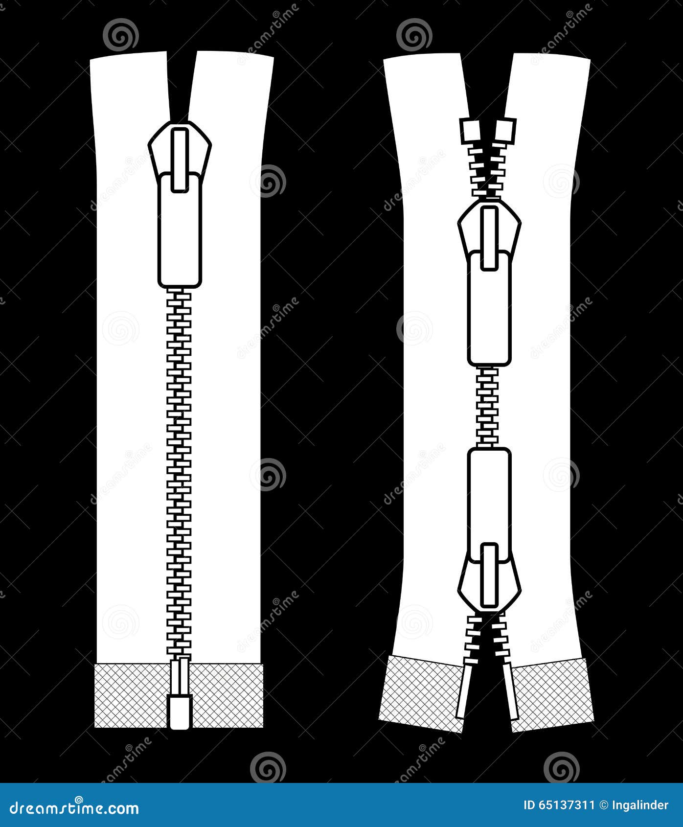 Zipper Types Vector Illustration Isolated On White Background ...