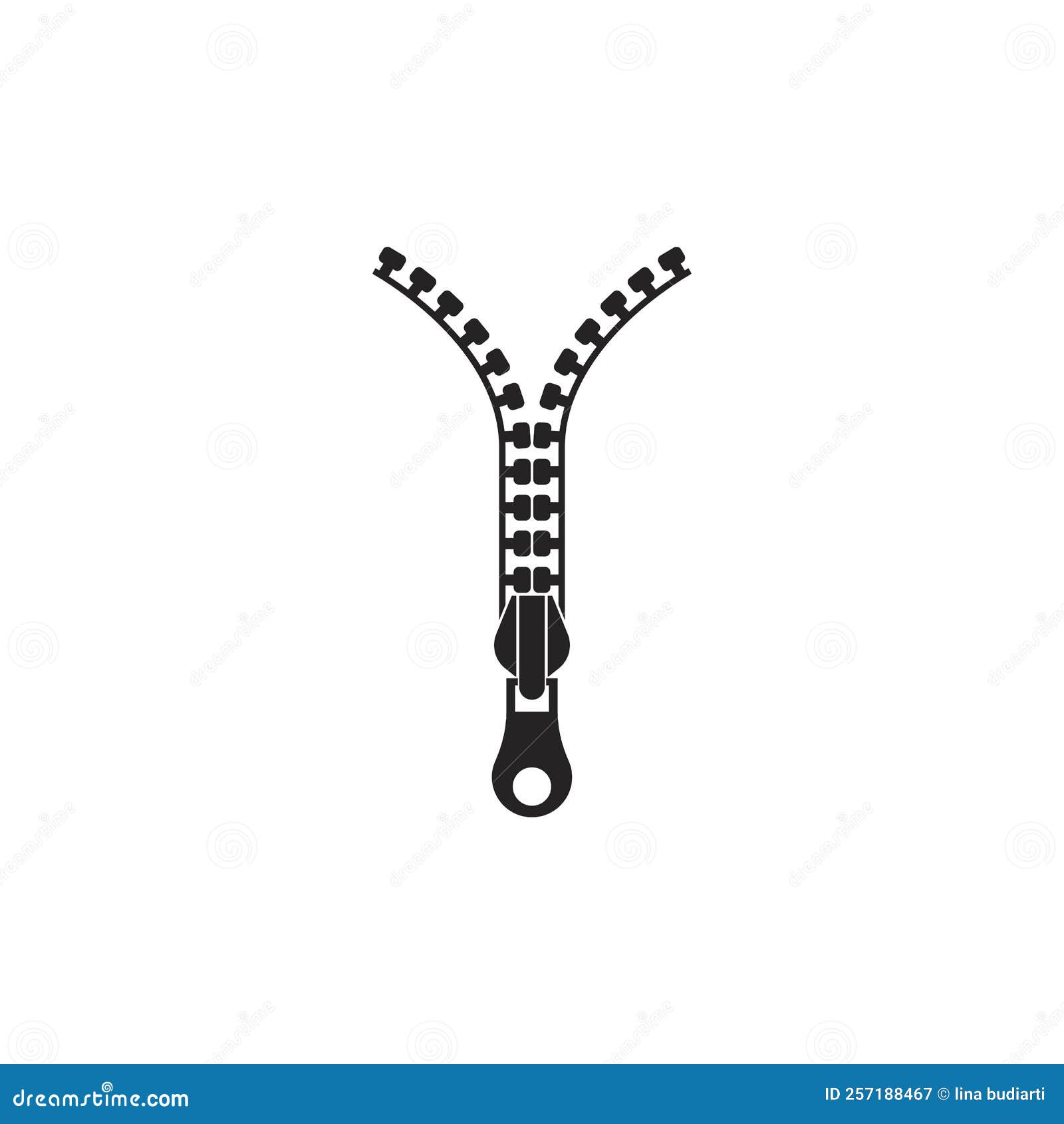 Zipper vector icon stock vector. Illustration of black - 257188467