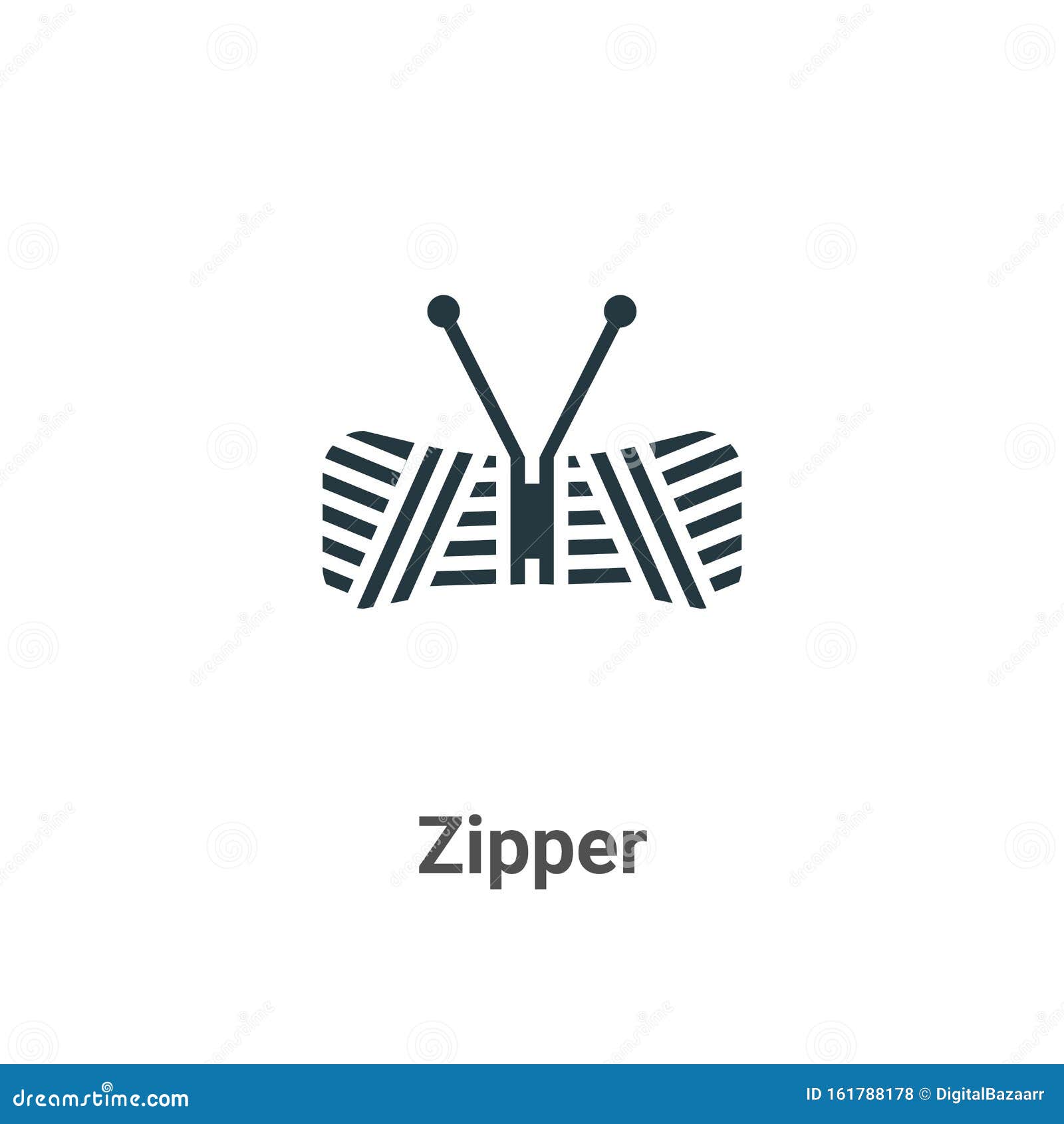 Zipper Vector Icon on White Background. Flat Vector Zipper Icon Symbol ...