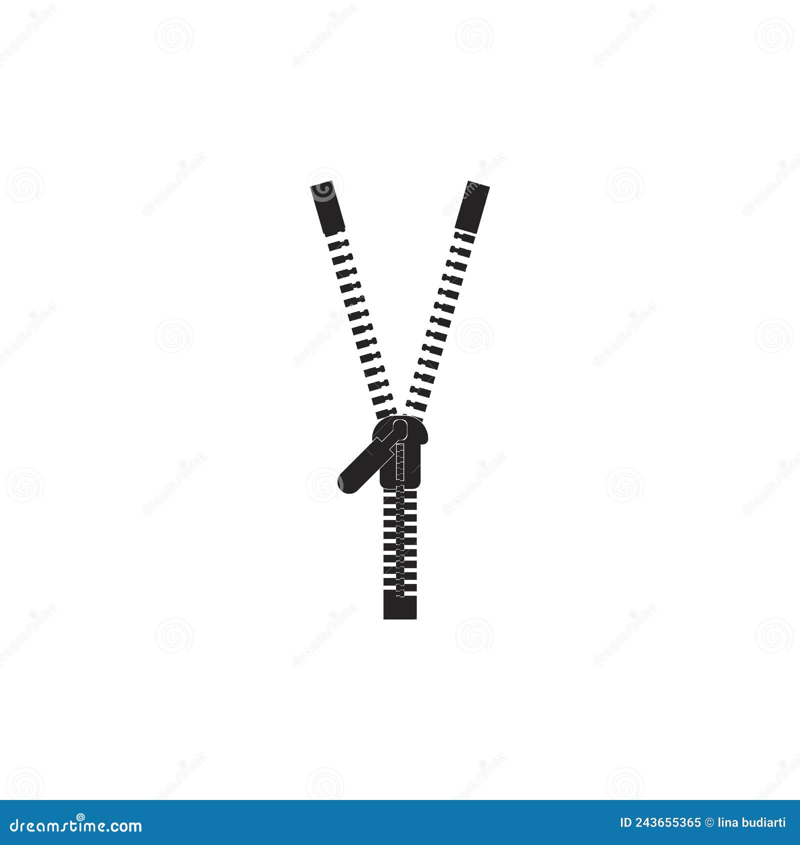 Zipper vector icon stock vector. Illustration of attached - 243655365