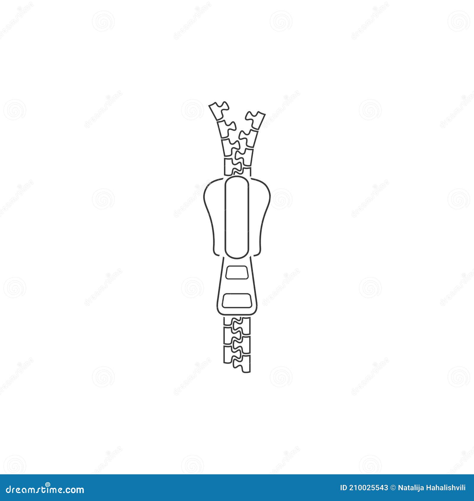 Zipper Vector Line Icon Sign Symbol in Flat Style Stock Vector ...