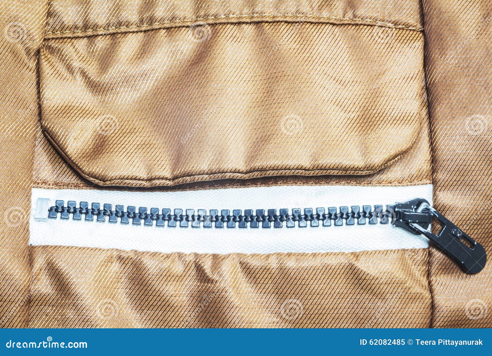 Zippered Pocket on the Coat Stock Image - Image of jeans, color: 62082485