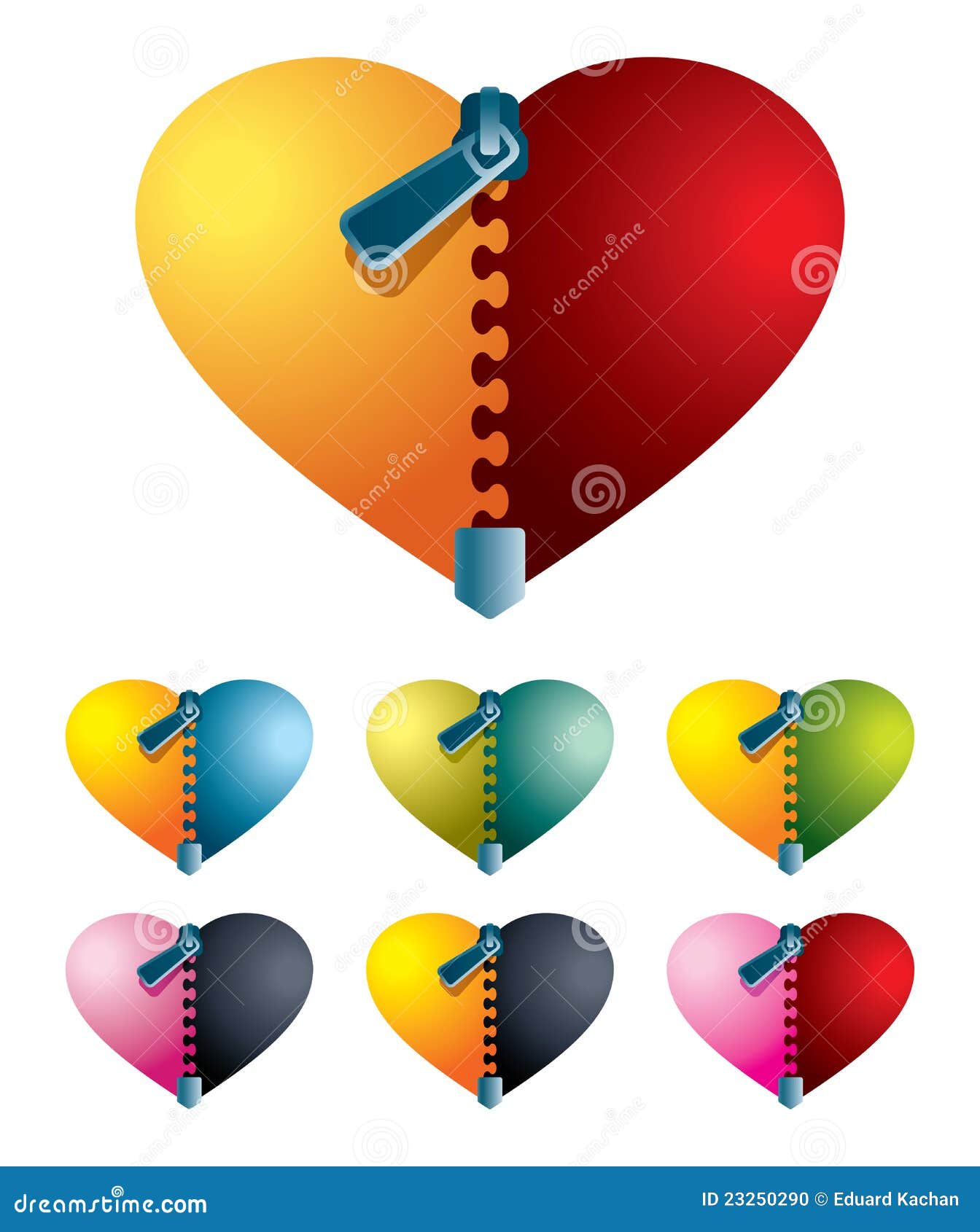 Zipperheart stock vector. Illustration of heart, element - 23250290