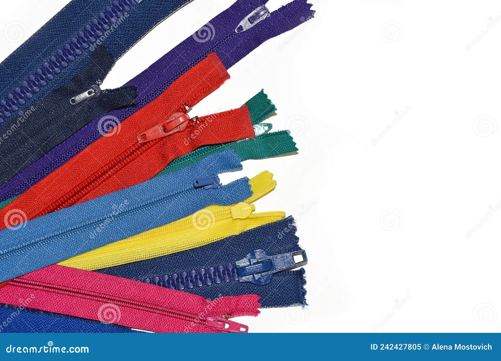 Zippers for Clothes, Different Colors. Material for Sewing and ...
