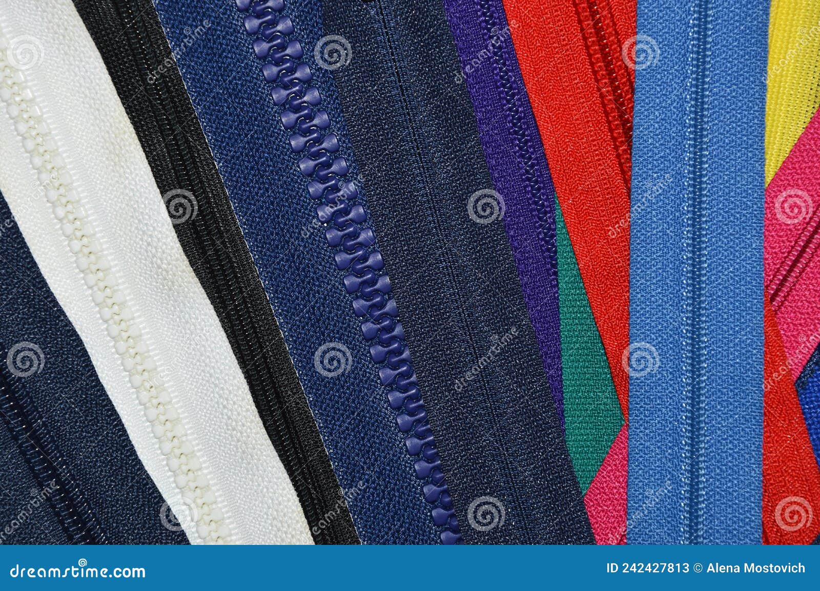 Zippers for Clothes, Different Colors. Material for Sewing and ...