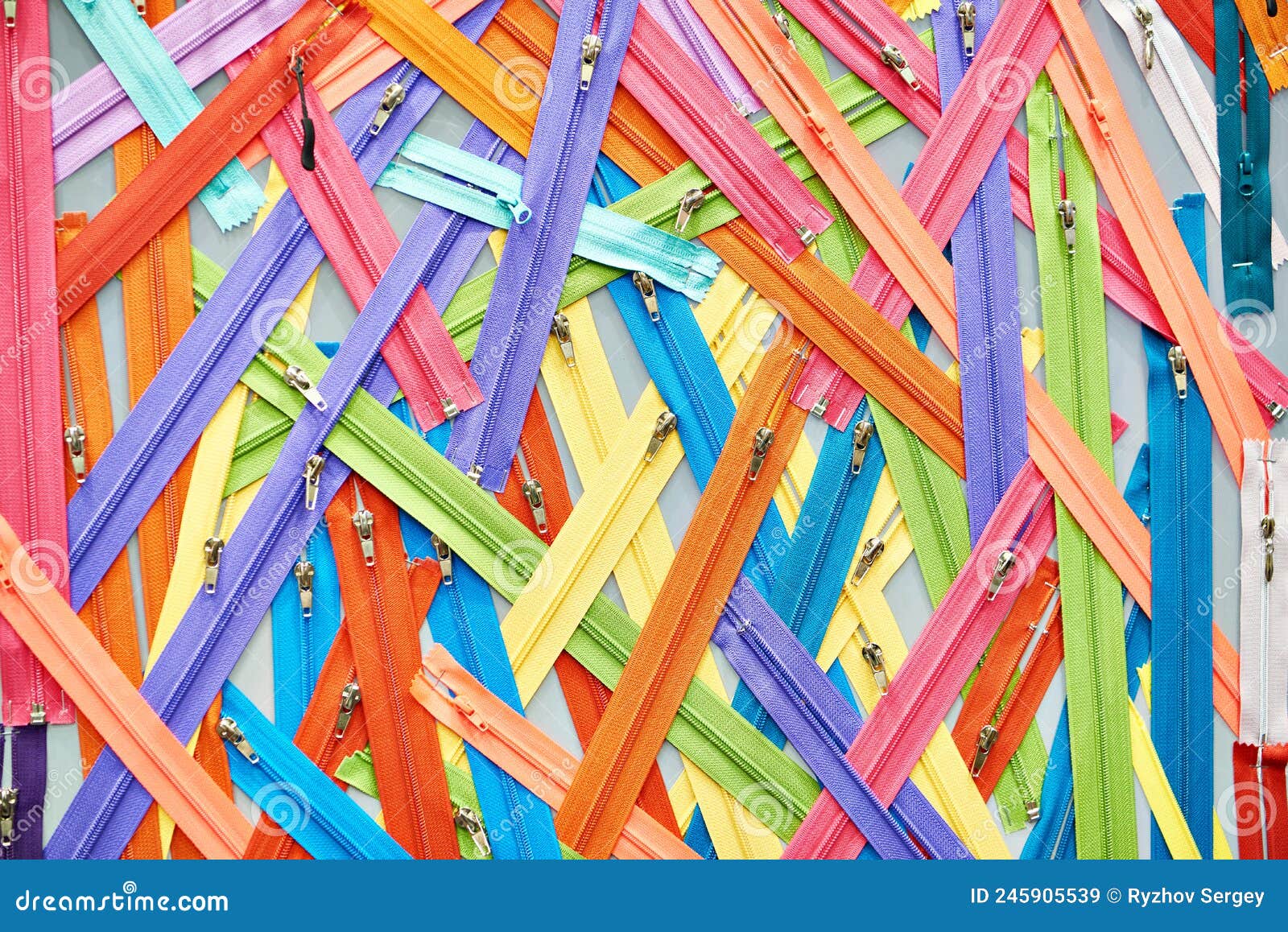 Zippers for Clothes at the Exhibition Stock Image - Image of fashion ...