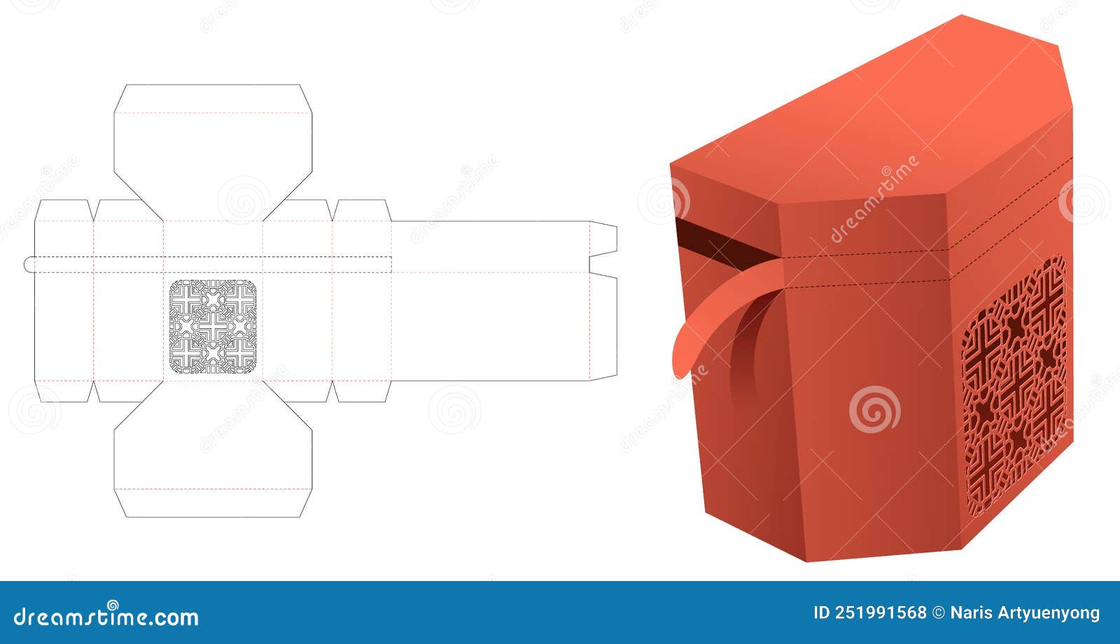 Chest Shaped Snack Box Die Cut Template Vector Illustration ...