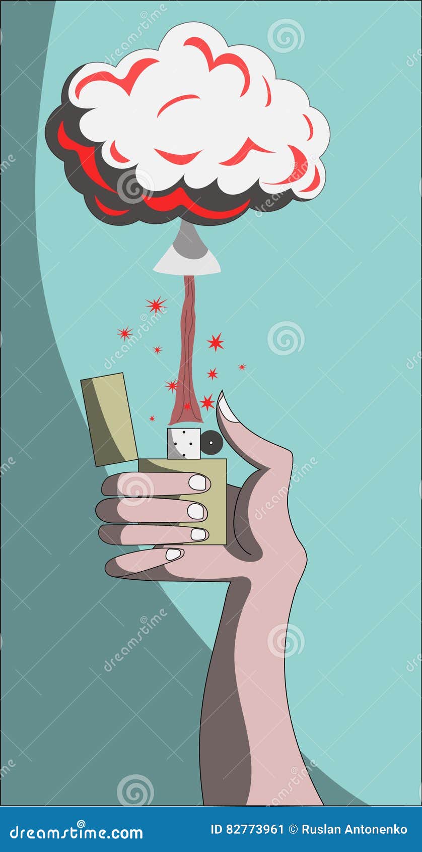 Zippo and bomb stock vector. Illustration of burst, death - 82773961