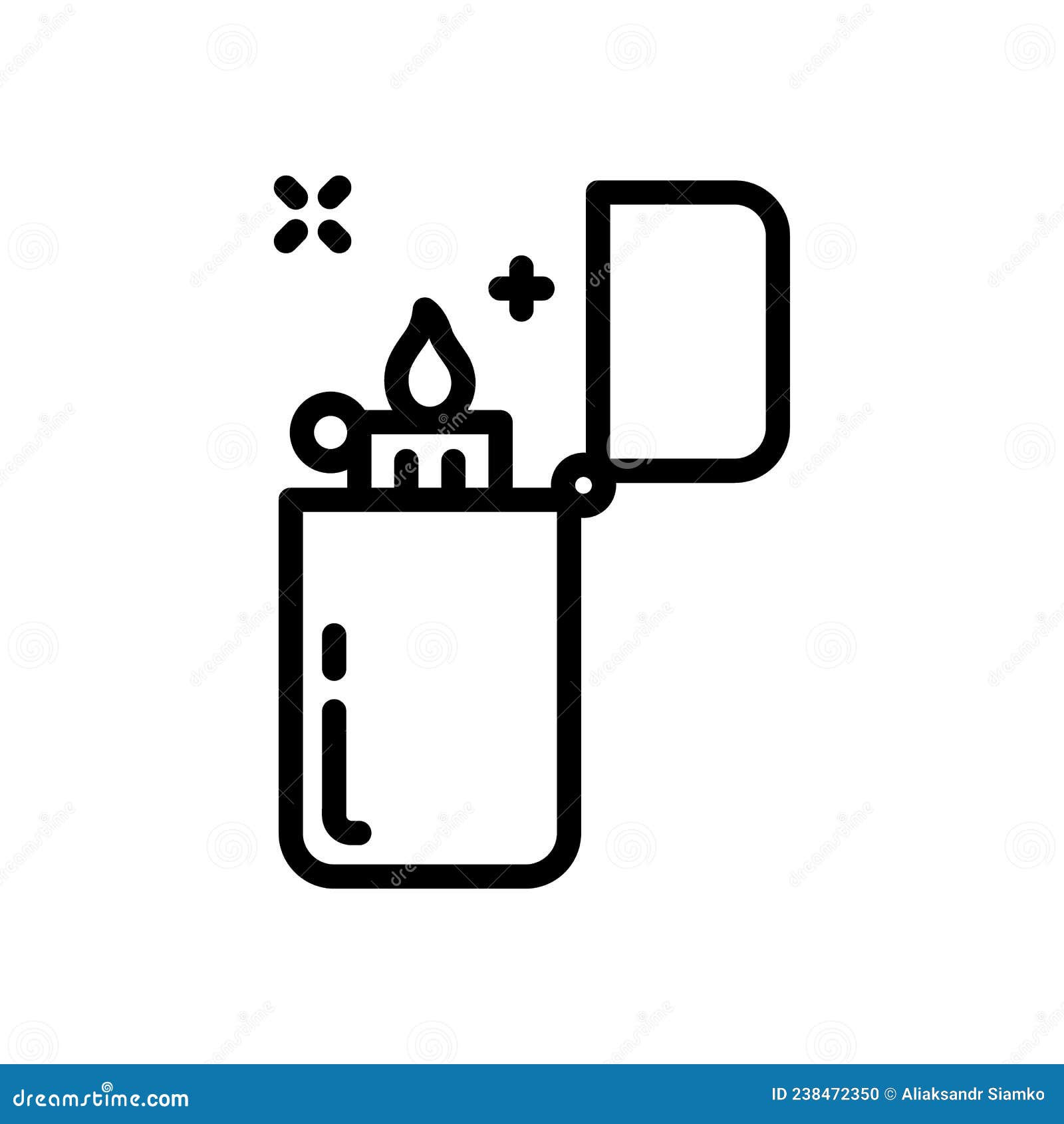 Zippo Outline Icon. Elements Of Smoking Activities Illustration Icon ...