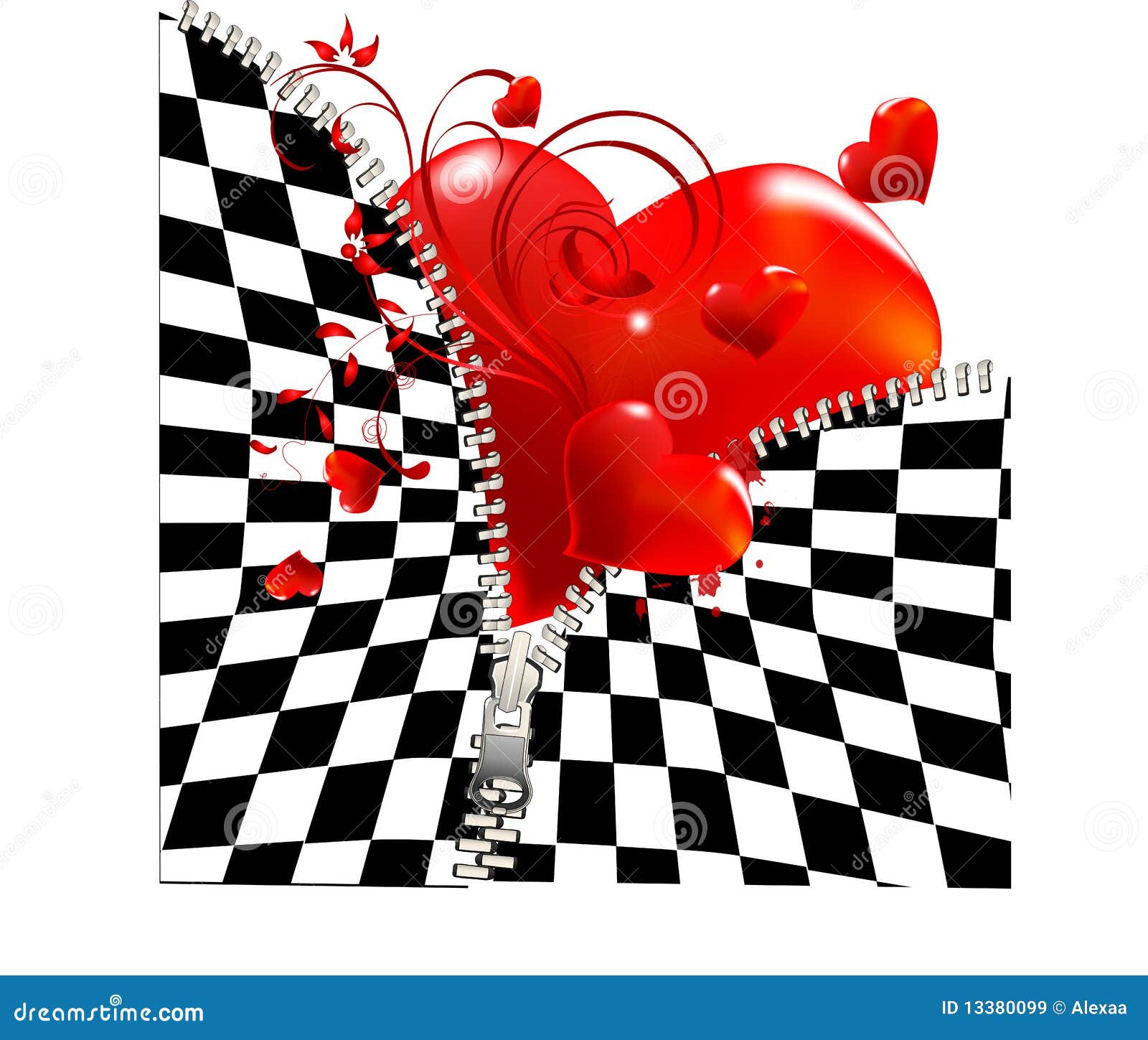 Zips and heart stock vector. Illustration of creative - 13380099