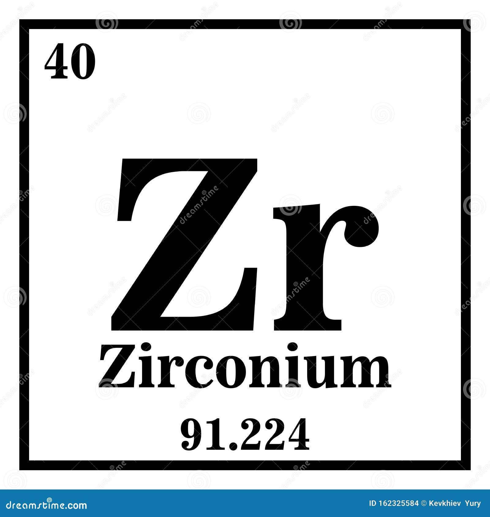 Zirkonium Periodic Table of the Elements Vector Vektor Abbildung ...