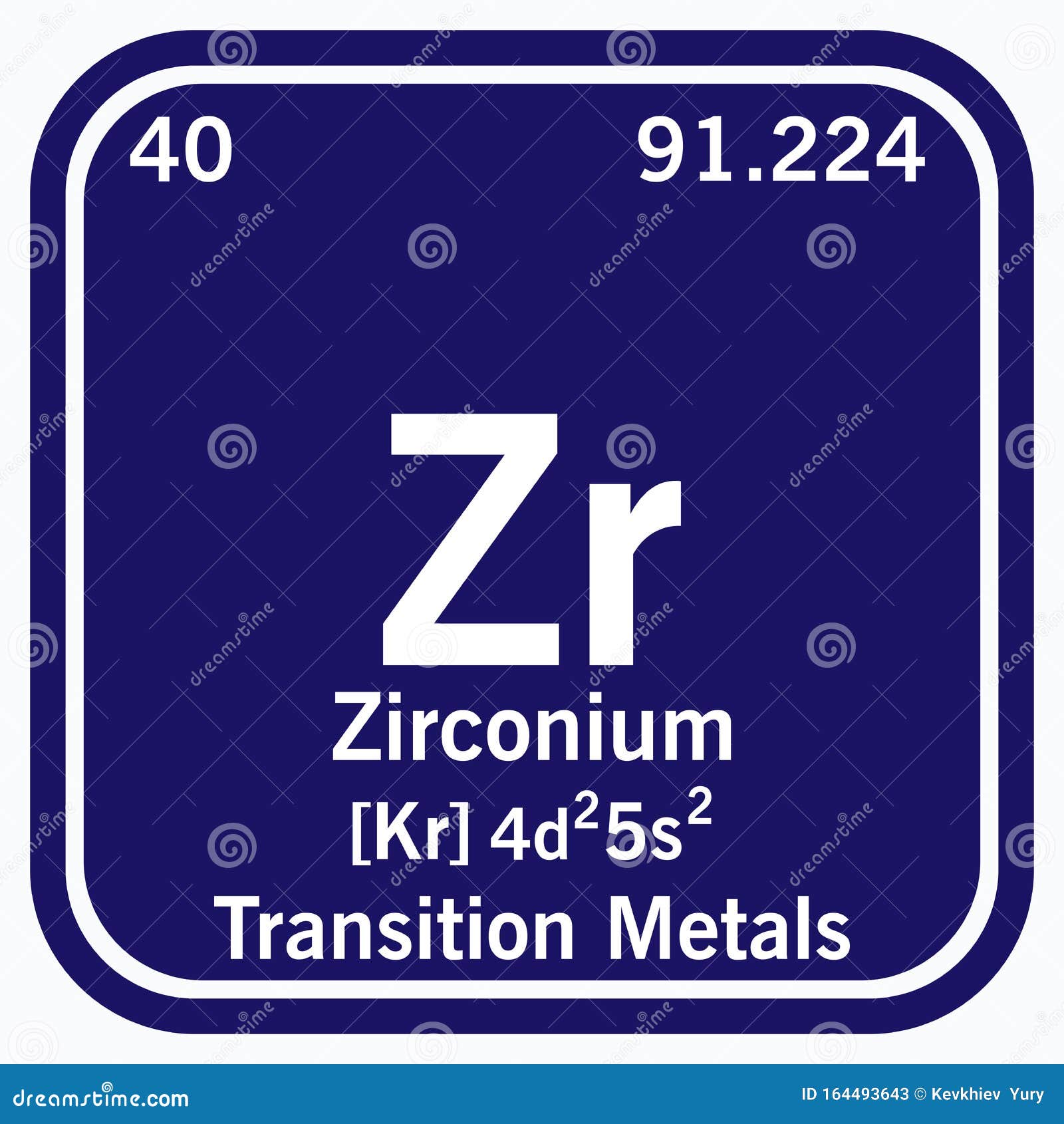 Zirkonium Periodische Tabelle Der Elemente Vector Abbildung 10 Vektor ...