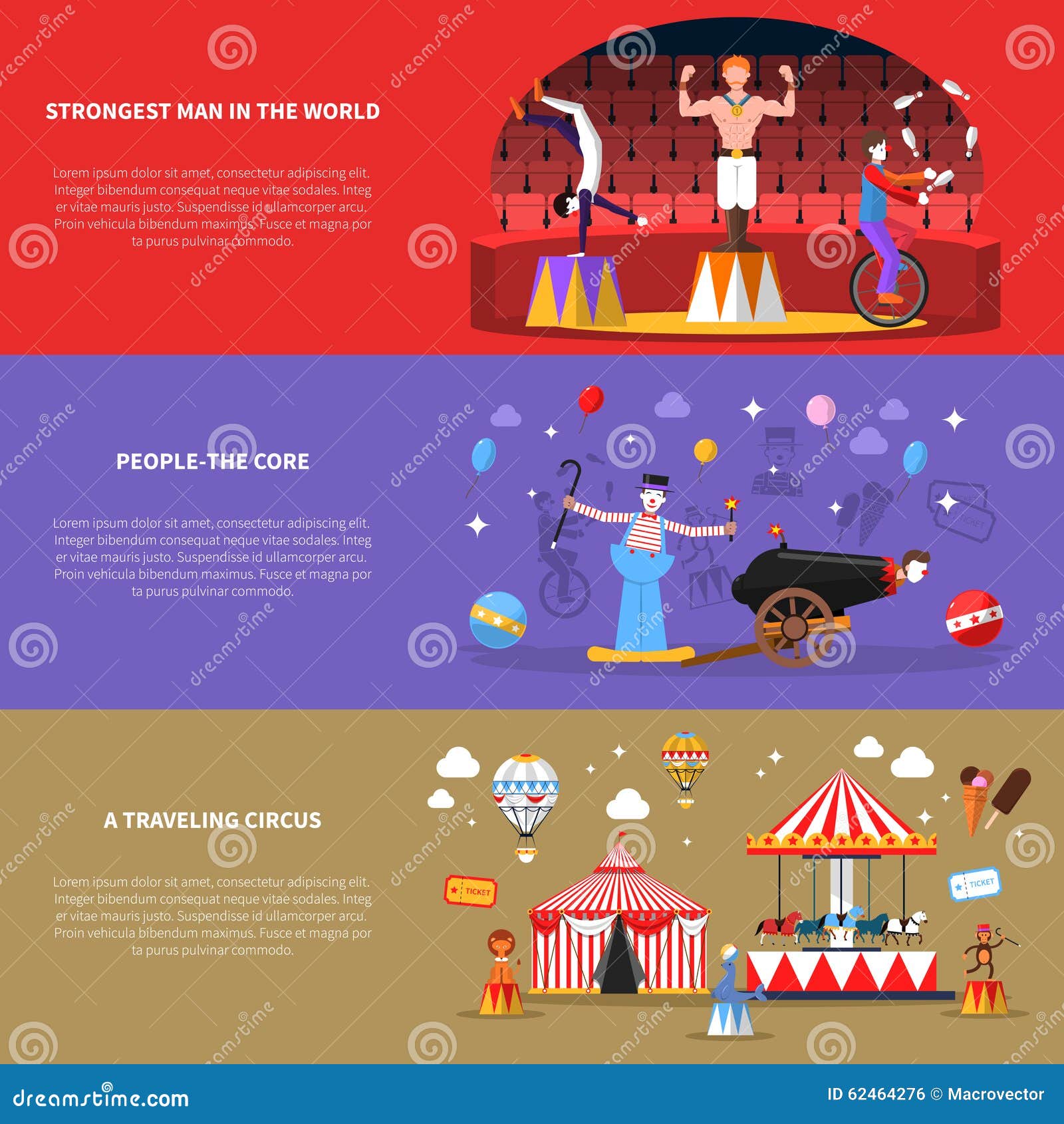 Zirkus-Fahnen eingestellt vektor abbildung. Illustration von ...