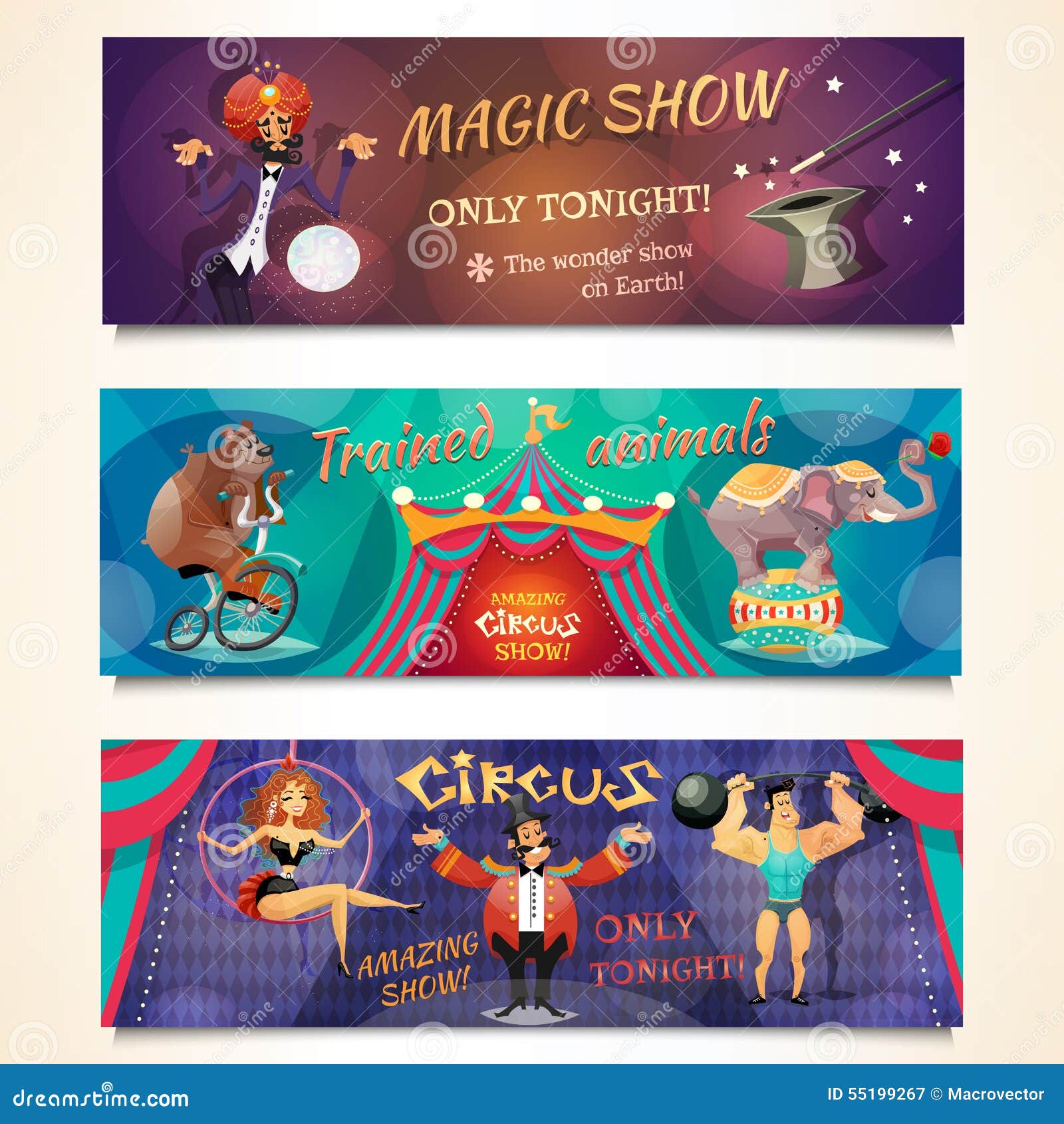 Zirkus-Fahnen-Satz vektor abbildung. Illustration von ansammlung - 55199267