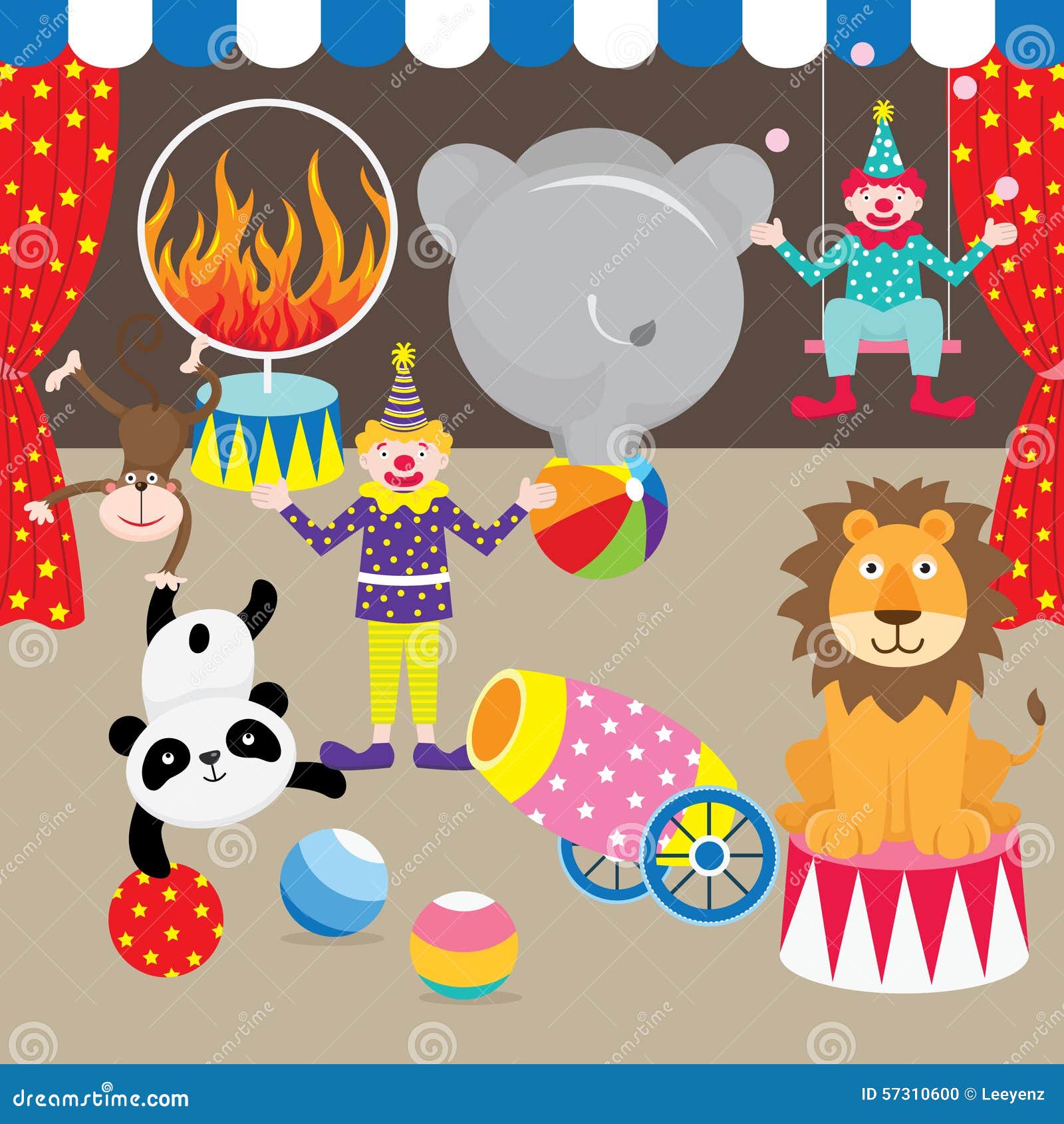 Zirkus-Karnevals-Elemente vektor abbildung. Illustration von nett ...