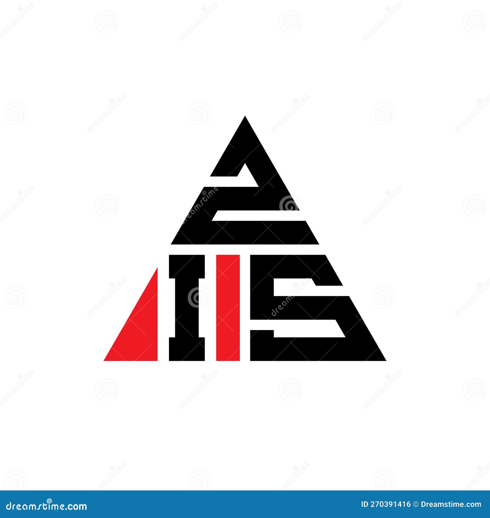 ZIS Triangle Letter Logo Design with Triangle Shape. ZIS Triangle Logo ...