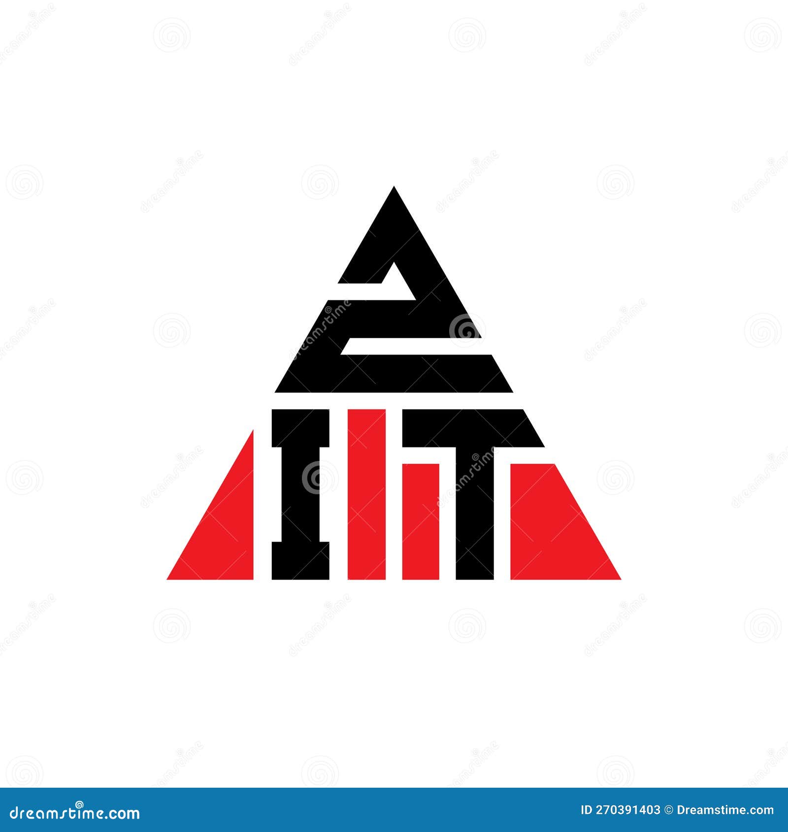 ZIT Triangle Letter Logo Design With Triangle Shape. ZIT Triangle Logo ...