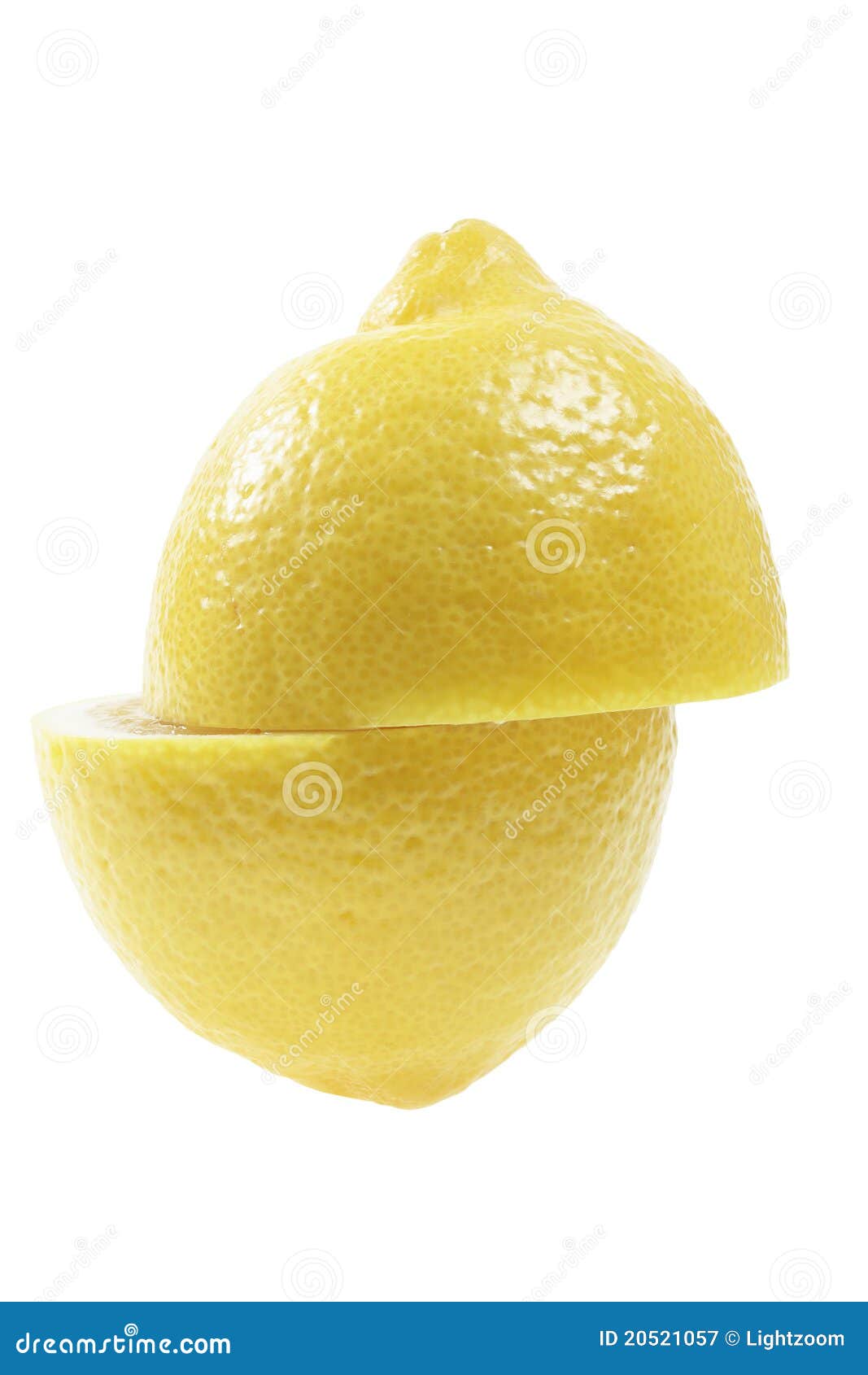 Zitrone zur Hälfte stockbild. Bild von gelb, leben, hälften - 20521057