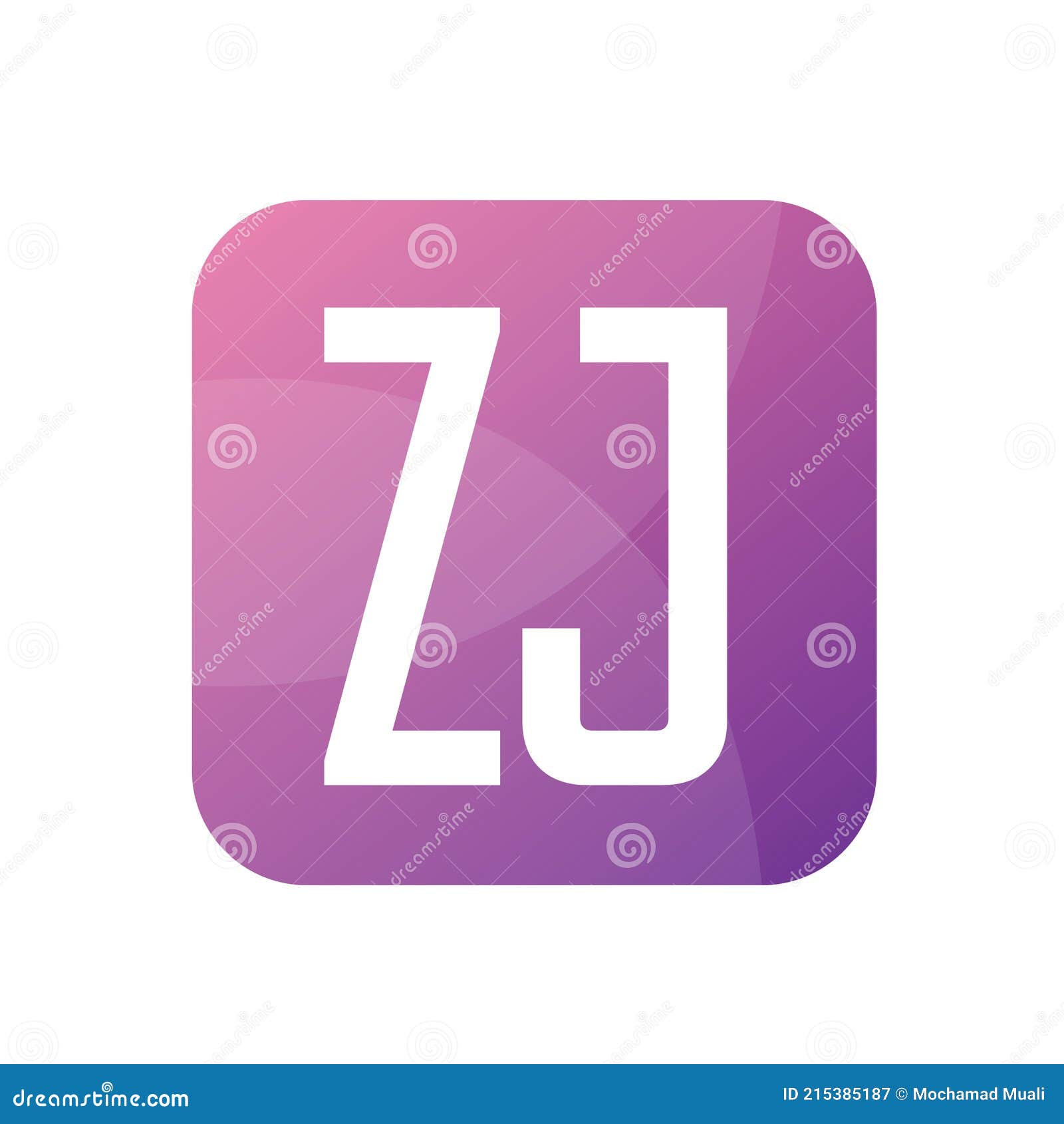ZJ Letter Logo Design with Simple Style Stock Illustration ...