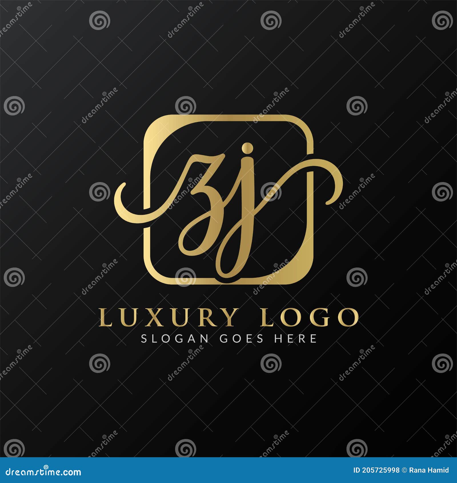 ZJ Logo Design Vector Template. Initial Luxury Letter ZJ Vector ...