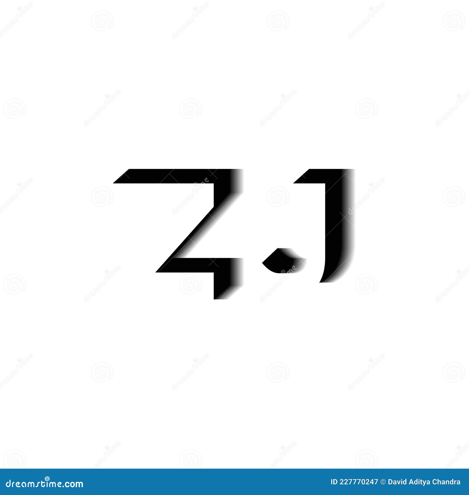 ZJ Monogram Shadow Shape Style Stock Vector - Illustration of abstract ...
