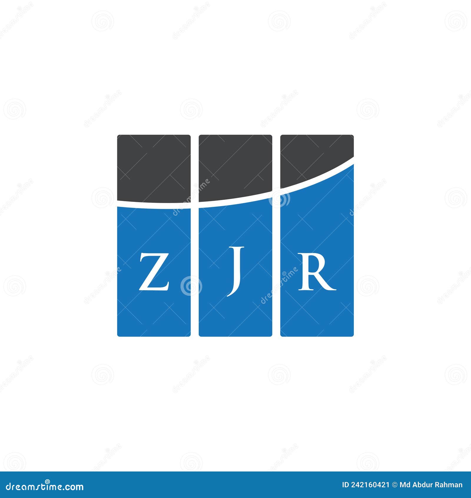 ZJR Letter Logo Design on White Background. ZJR Creative Initials ...