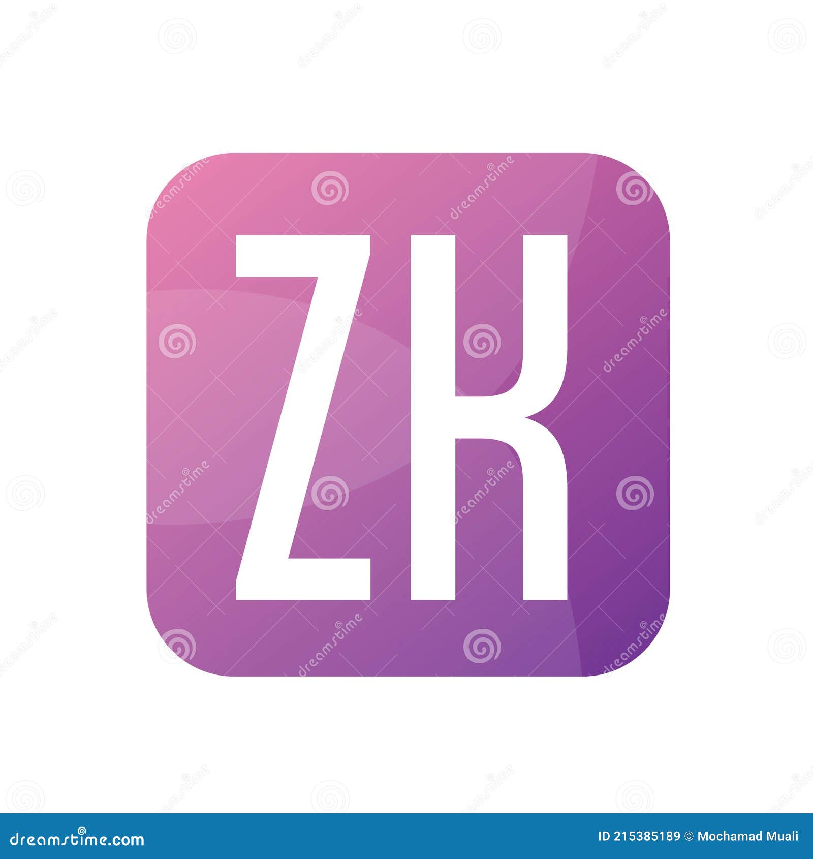 Zk Letter Logo Design With Simple Style Stock Illustration