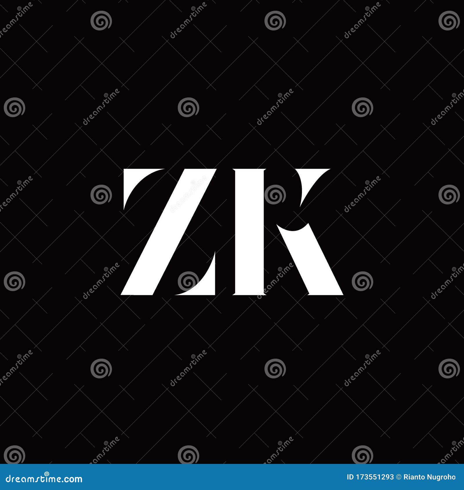 ZK Logo Letter Initial Logo Designs Template Stock Vector ...