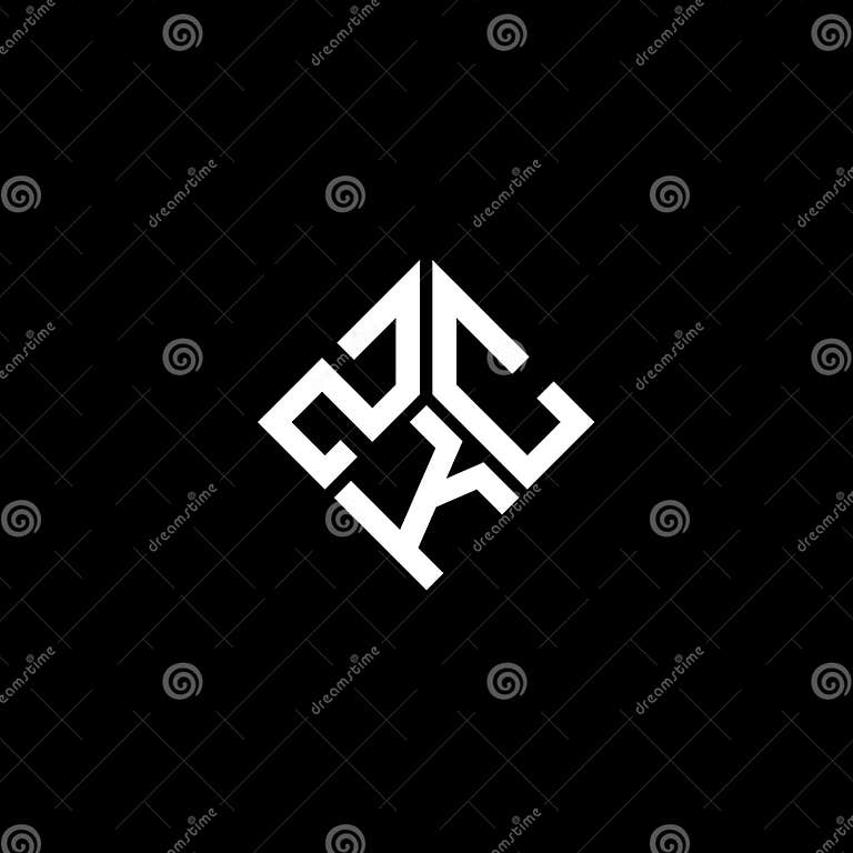 ZKC Letter Logo Design on Black Background. ZKC Creative Initials ...