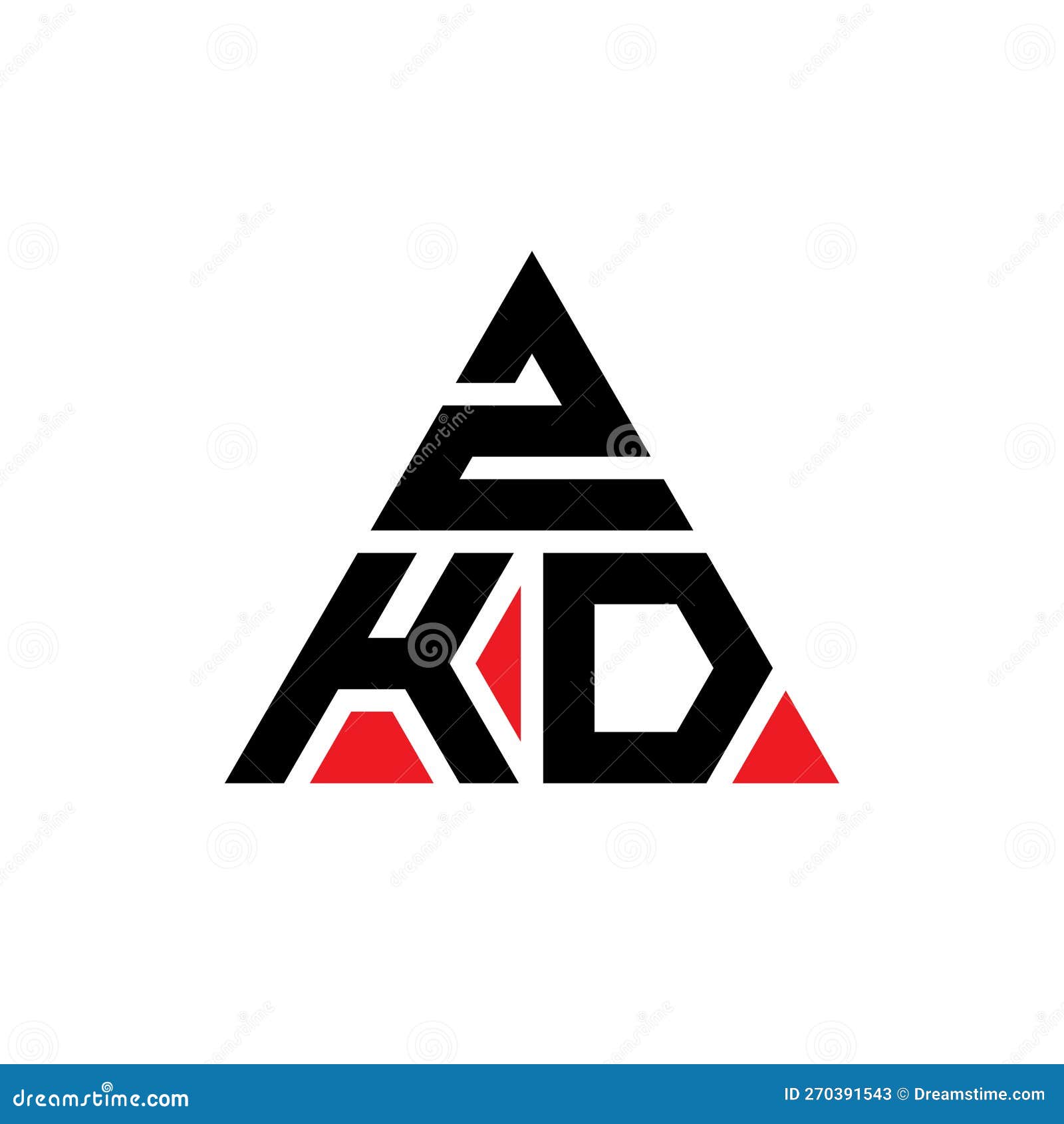 ZKD Triangle Letter Logo Design with Triangle Shape. ZKD Triangle Logo ...